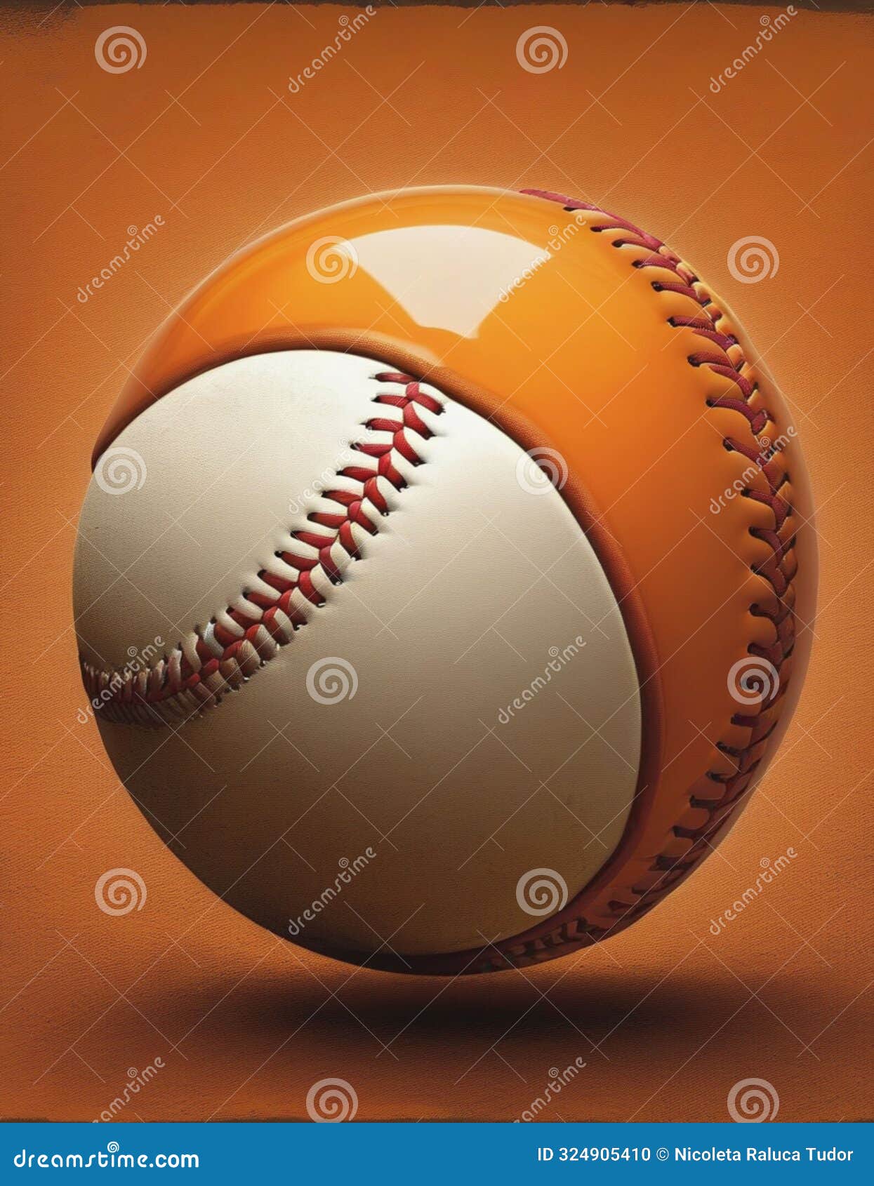 Surrealist Art with Baseball and Orange Images Merged Together Stock ...