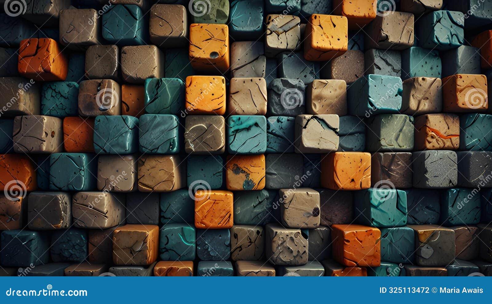Abstract Colorful Background of Cube Rocks, Wallpaper Stock ...