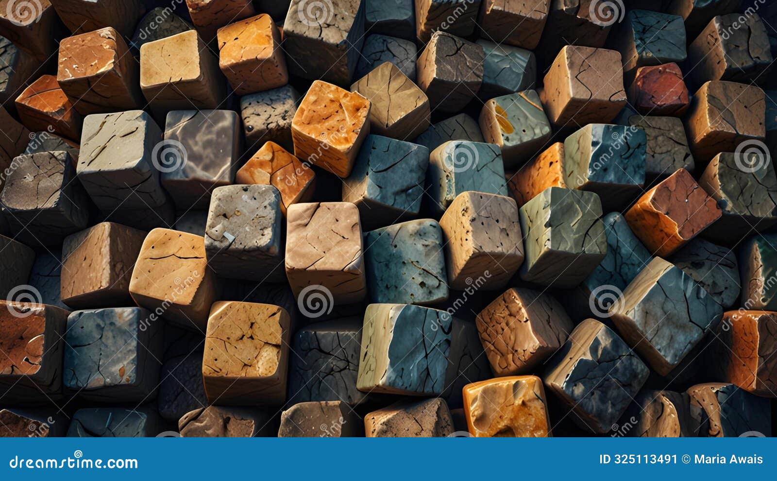 Abstract Background of Cube Rocks, Wallpaper Stock Illustration ...