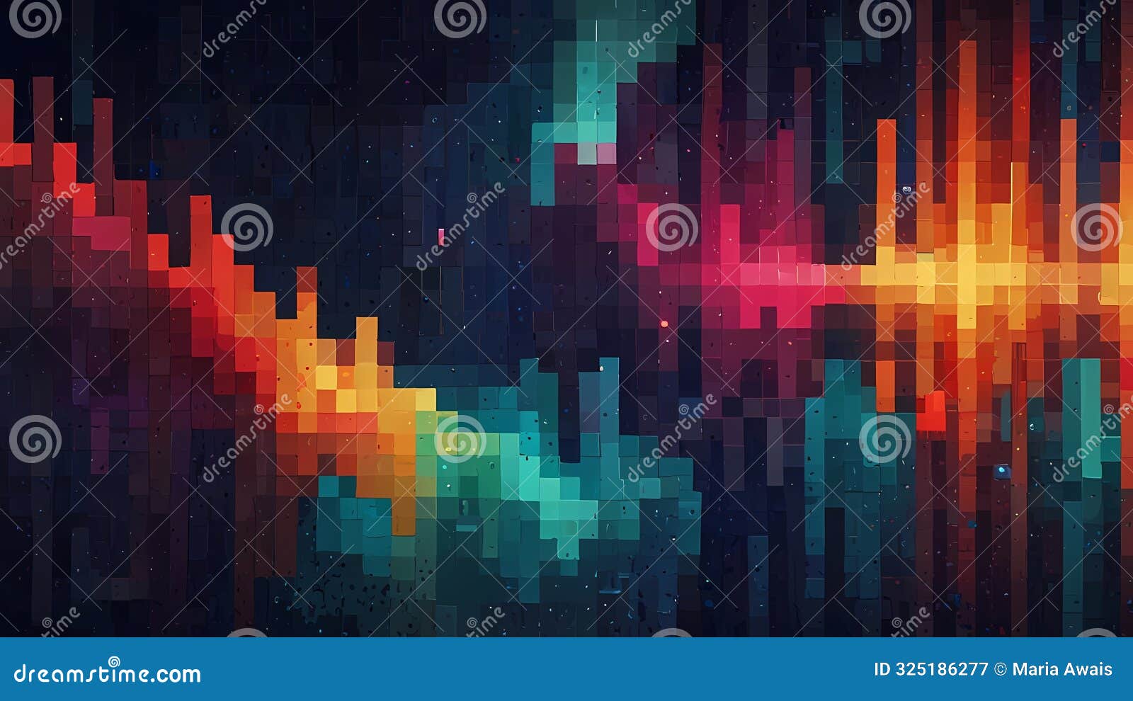 A Pixel Art-inspired Digital Texture With Blocky Characters And ...
