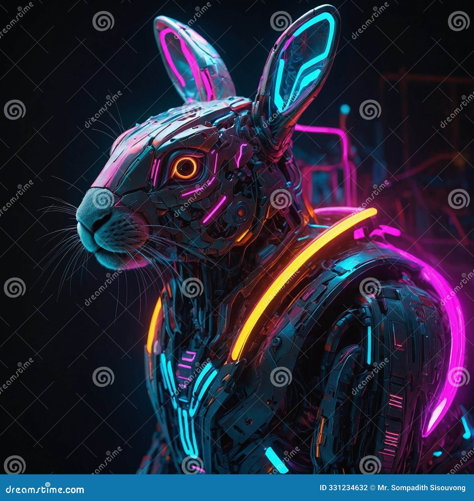 Rabbit Cyborg Animal Detailed Infographic, Full Details Anatomy Poster ...