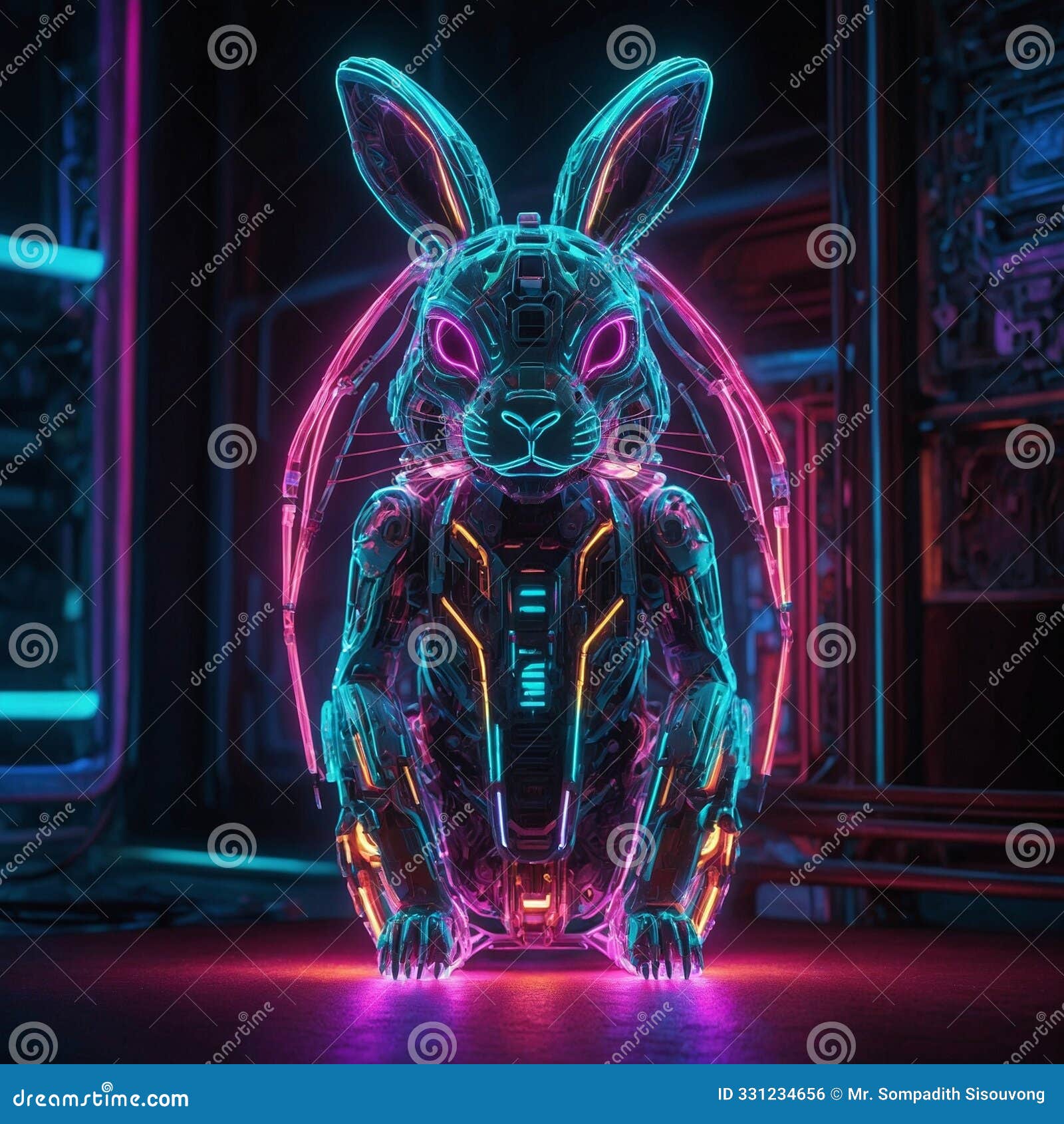 Rabbit Cyborg Animal Detailed Infographic, Full Details Anatomy Poster ...