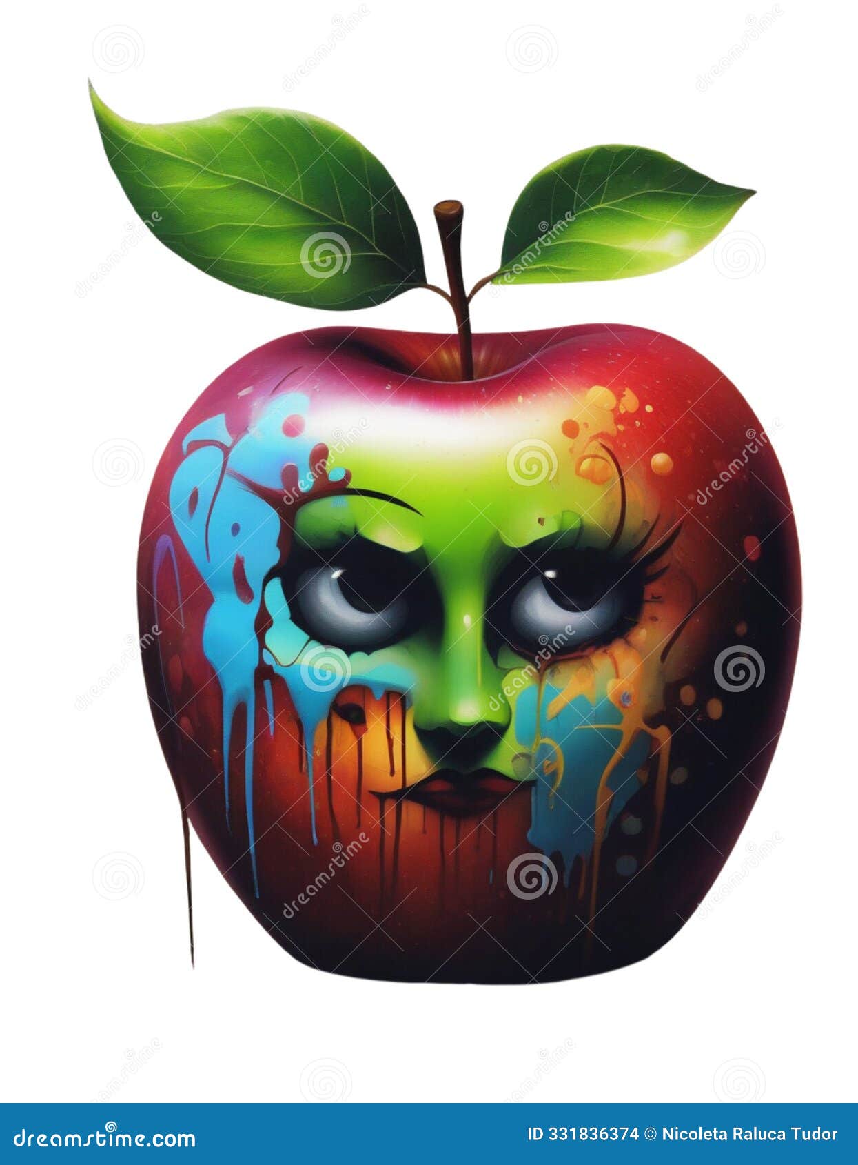 Surreal Art with Design Apple on a White Background, Pleasant Surprise ...