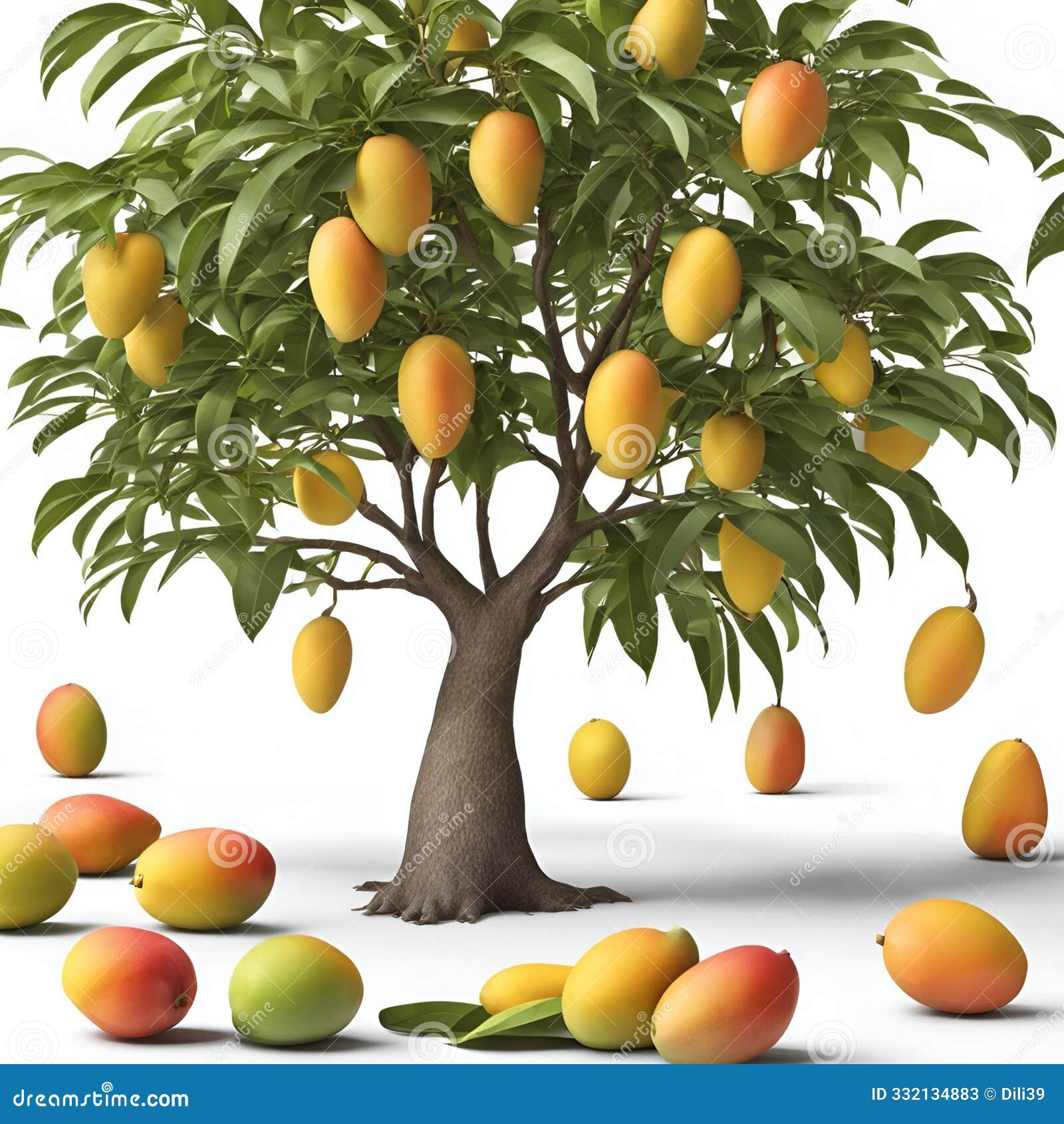 Cute Cartoon 3D Mango Tree stock illustration. Illustration of cartoon ...