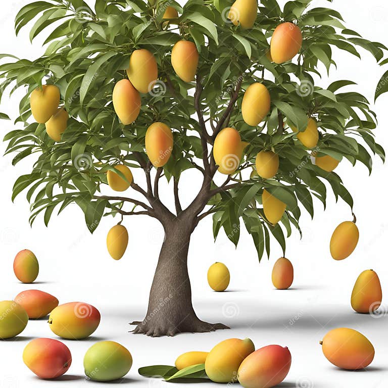 Cute Cartoon 3D Mango Tree stock illustration. Illustration of cartoon ...