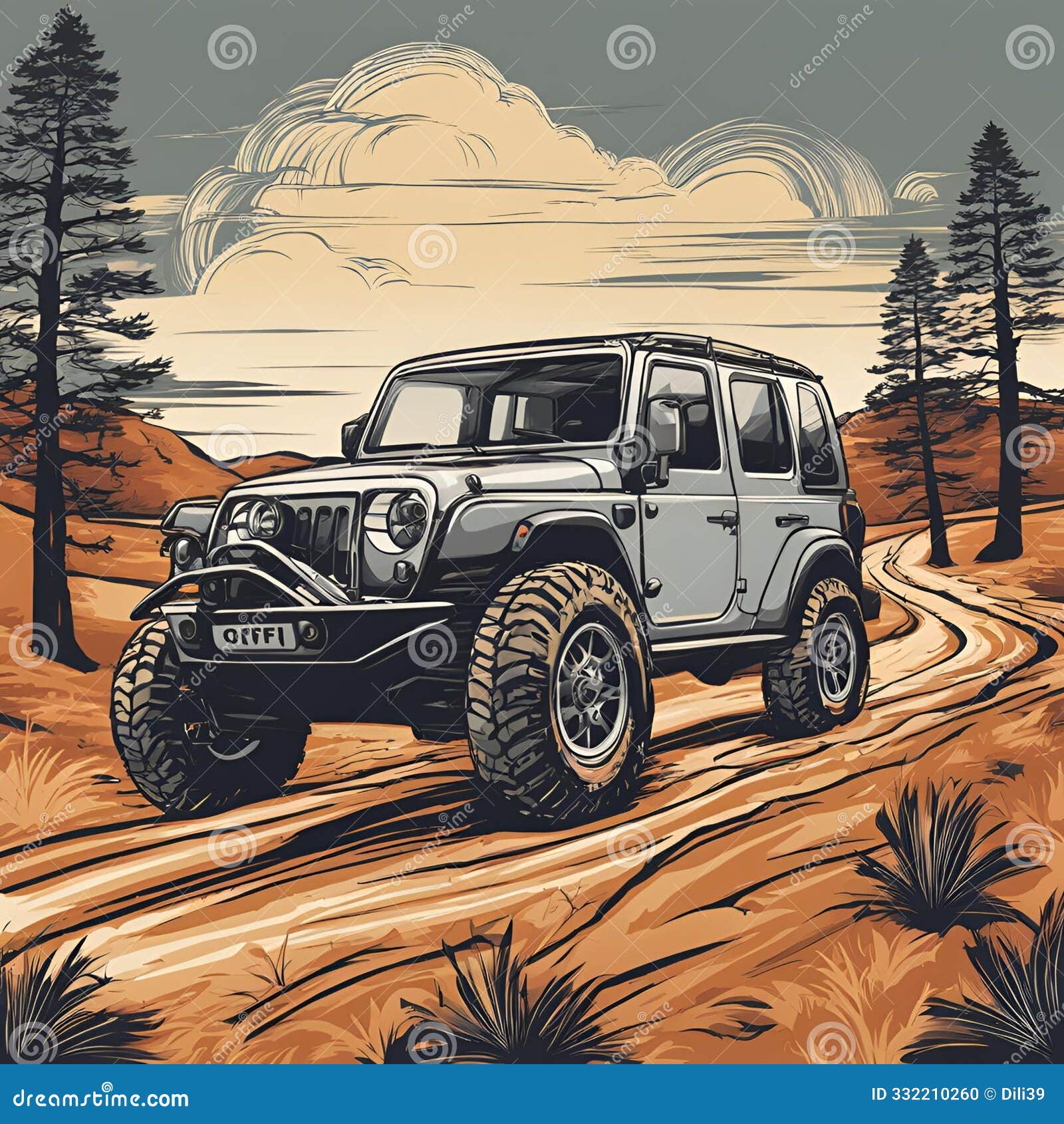 Cartoon Jeep Vector Illustration | CartoonDealer.com #35695958