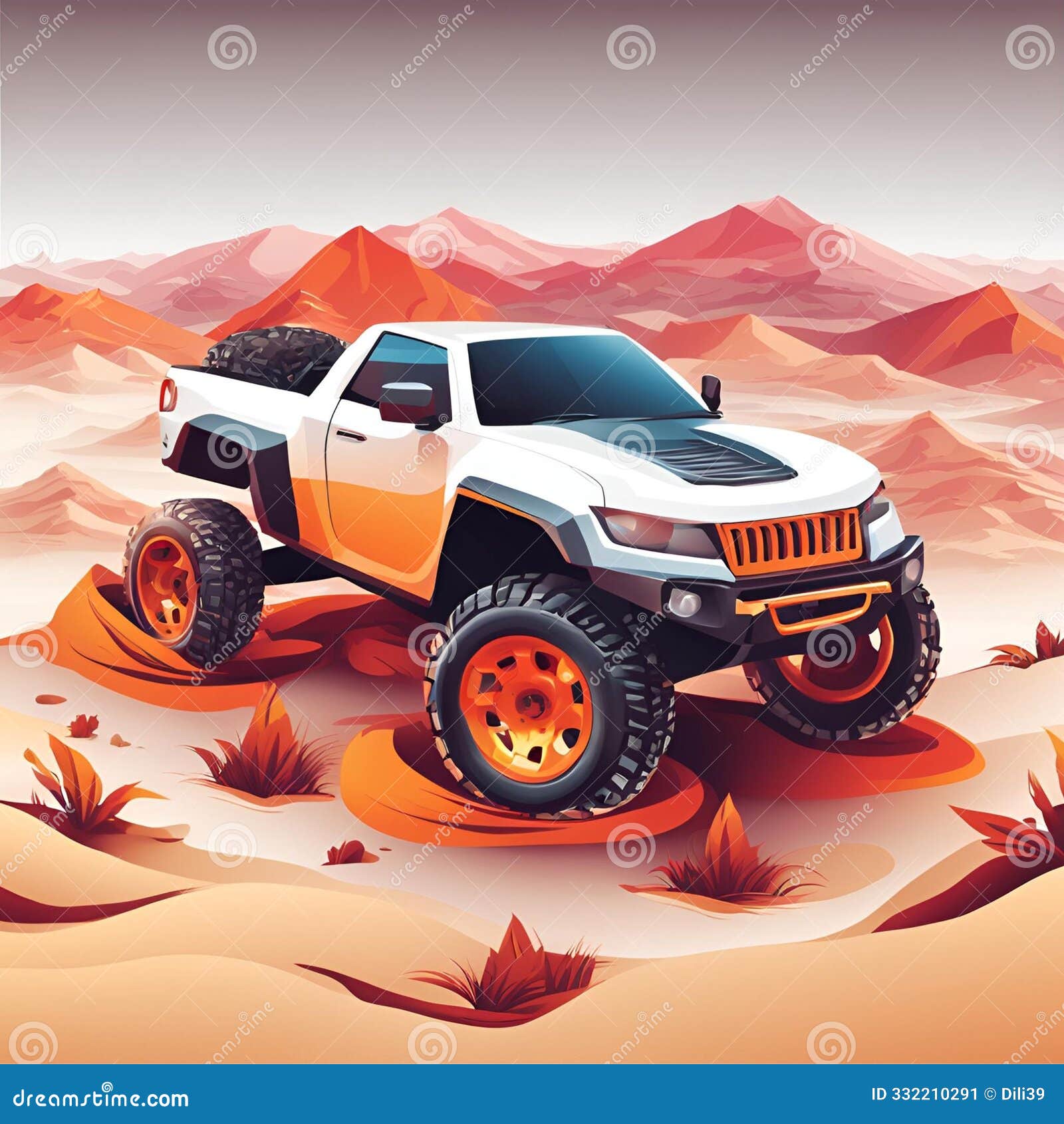 Pickup Mitsubishi L200 4wd Vector Icon On A Grey Background. Truck ...