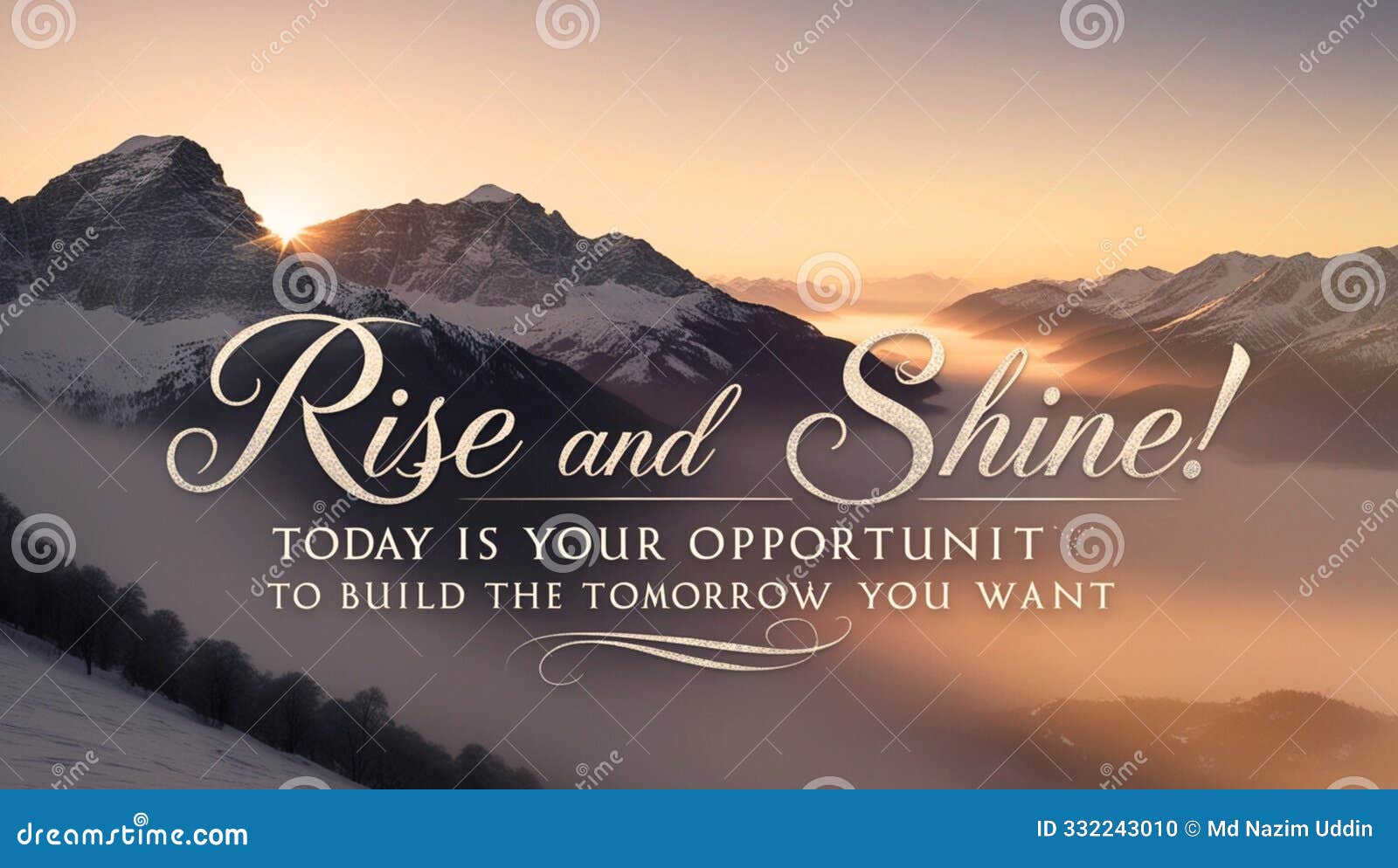 A Majestic Sunrise Unfolds Over Snow-capped Mountains Stock ...