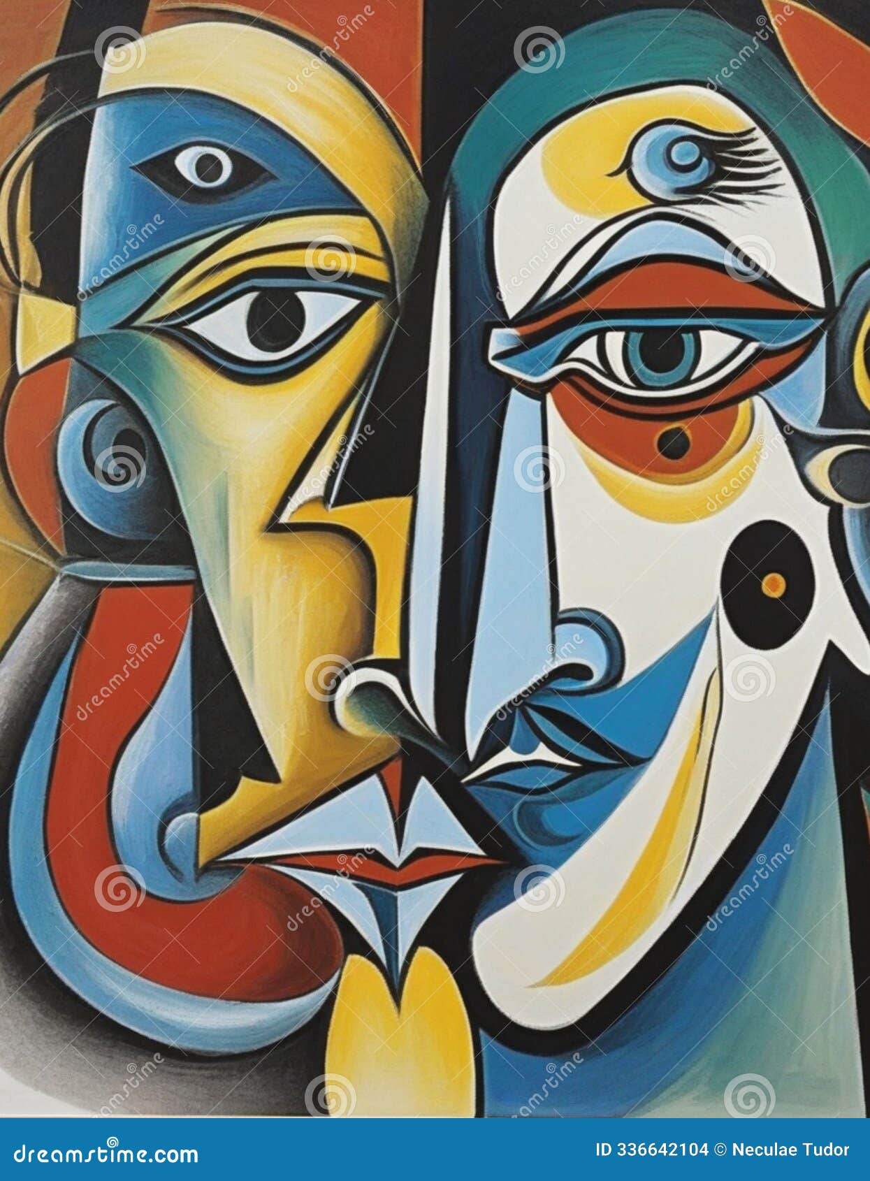 Abstract Art in the Style of Picasso with Surreal Forms, Shapes ...