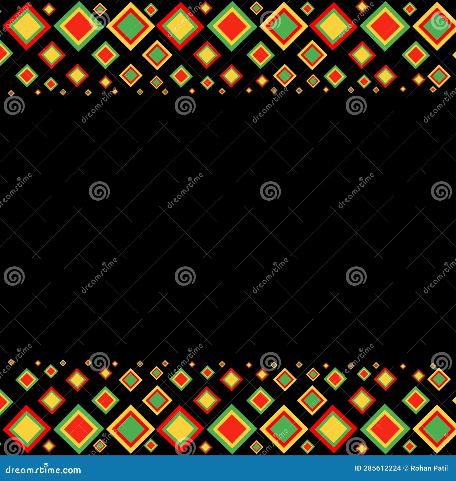 Abstract Decorative Multicolour Square on Black Colour Background Stock ...