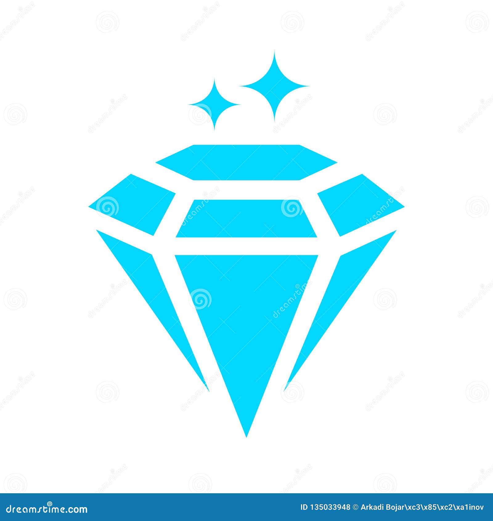 Diamond vector icon stock vector. Illustration of blue - 135033948