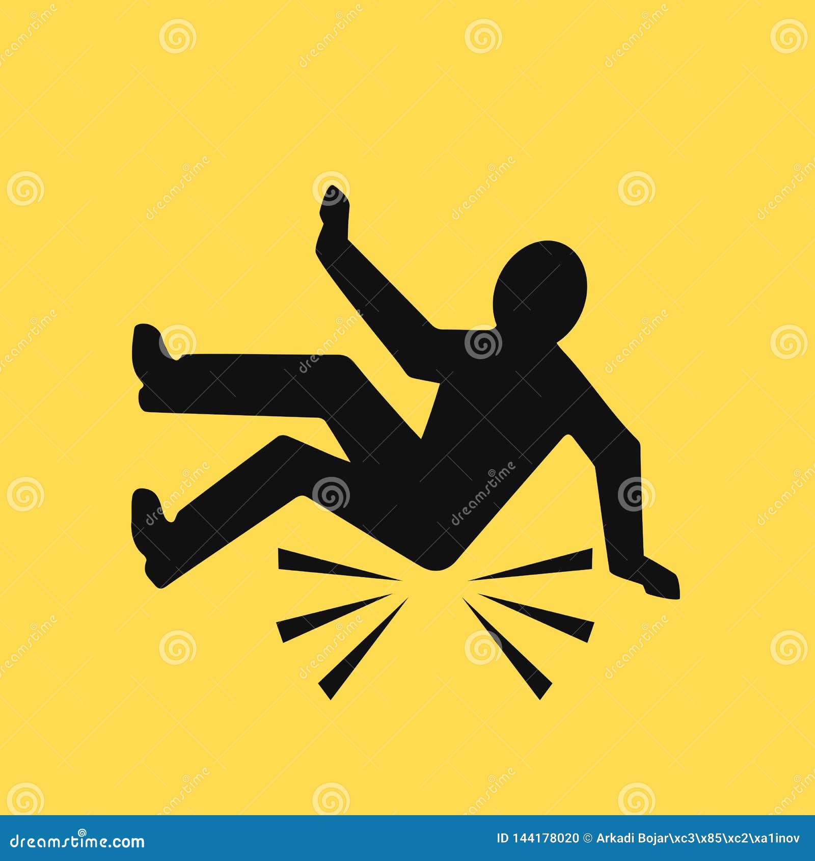 Fall down vector pictogram stock vector. Illustration of ground - 144178020
