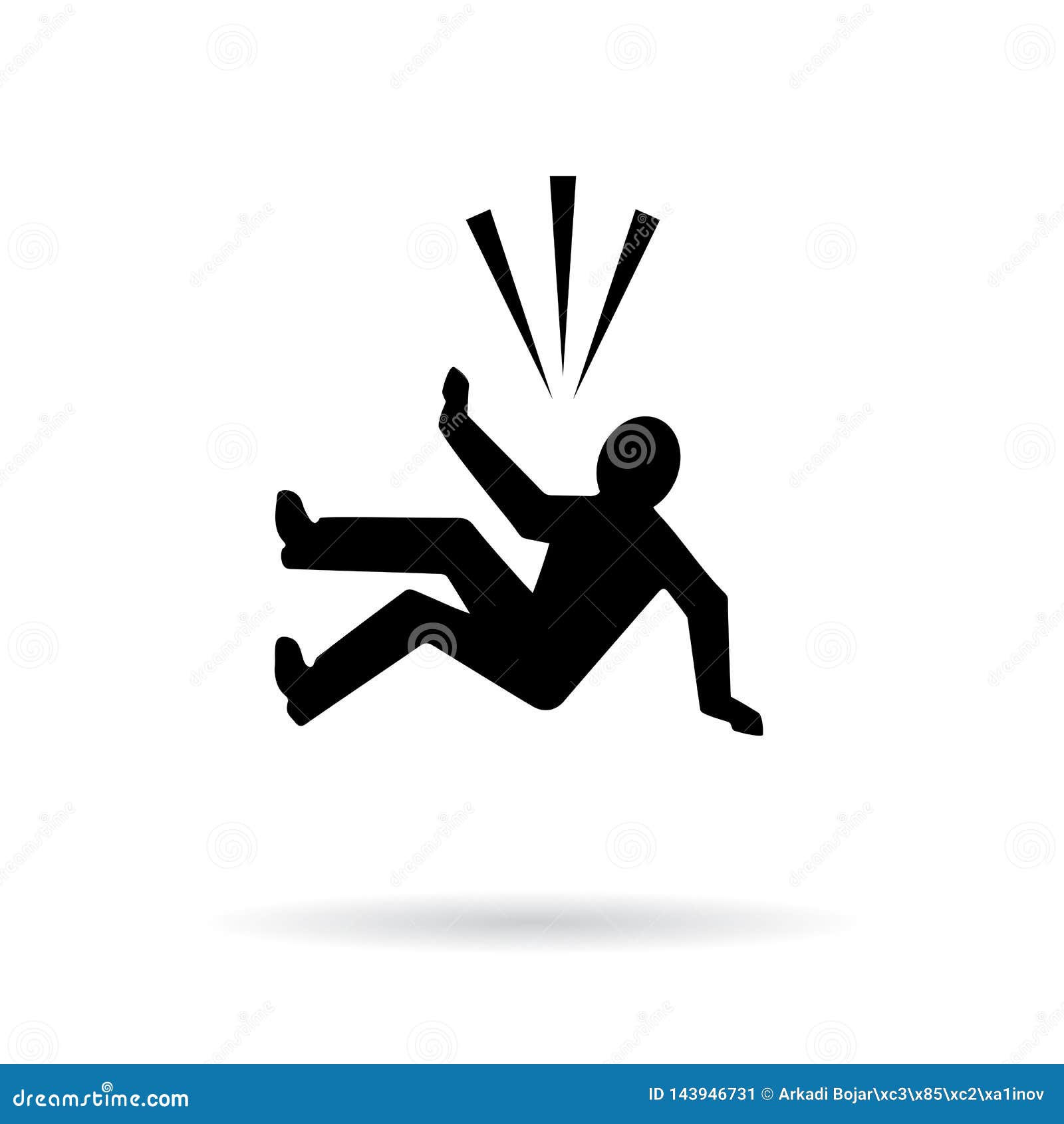 Fall from Height Vector Icon Stock Vector - Illustration of hazardous ...