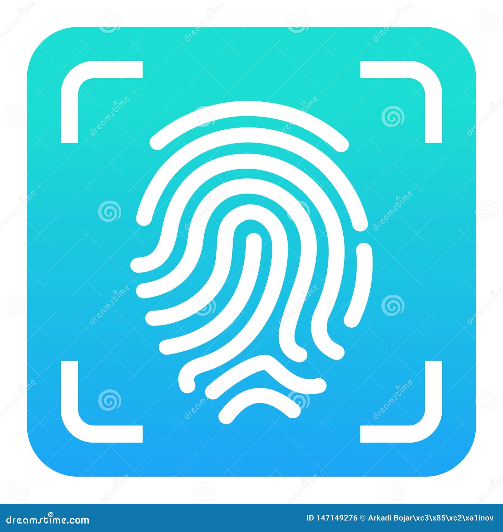 Finger Print Reader Vector Icon Stock Vector - Illustration of ...