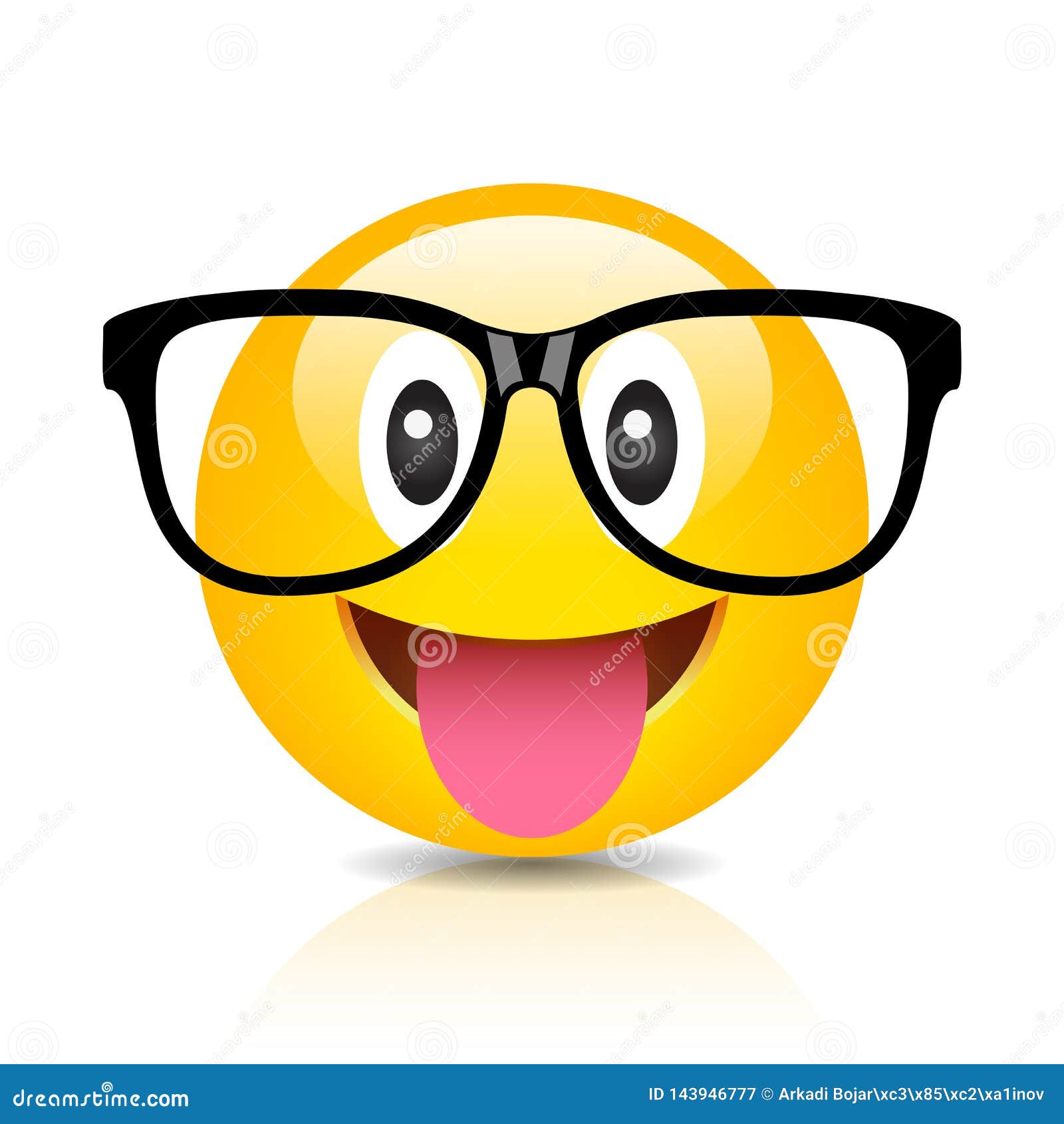 Geek clever emoticon icon stock vector. Illustration of emoji - 143946777