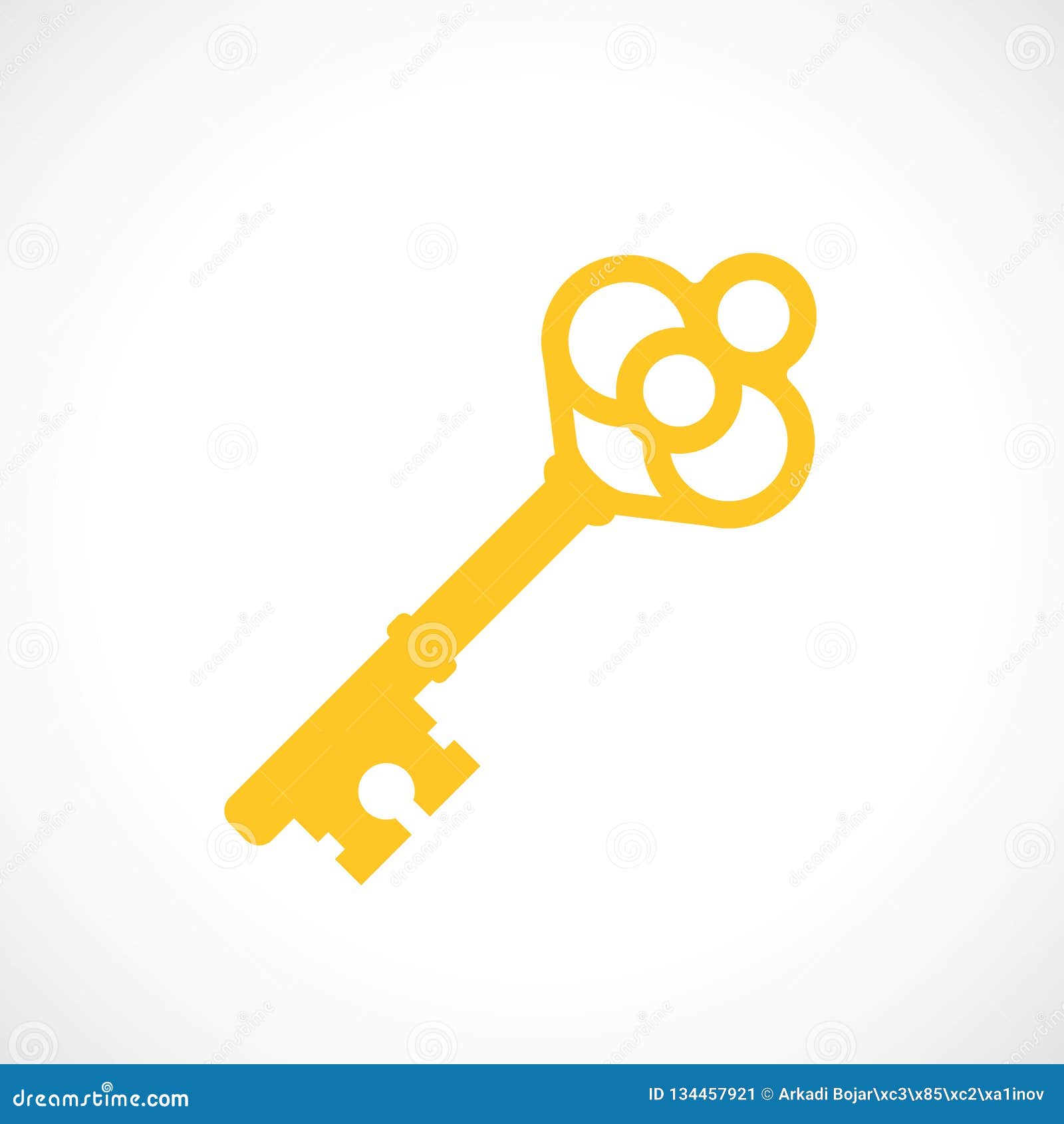 Gold key vector icon stock vector. Illustration of keys - 134457921
