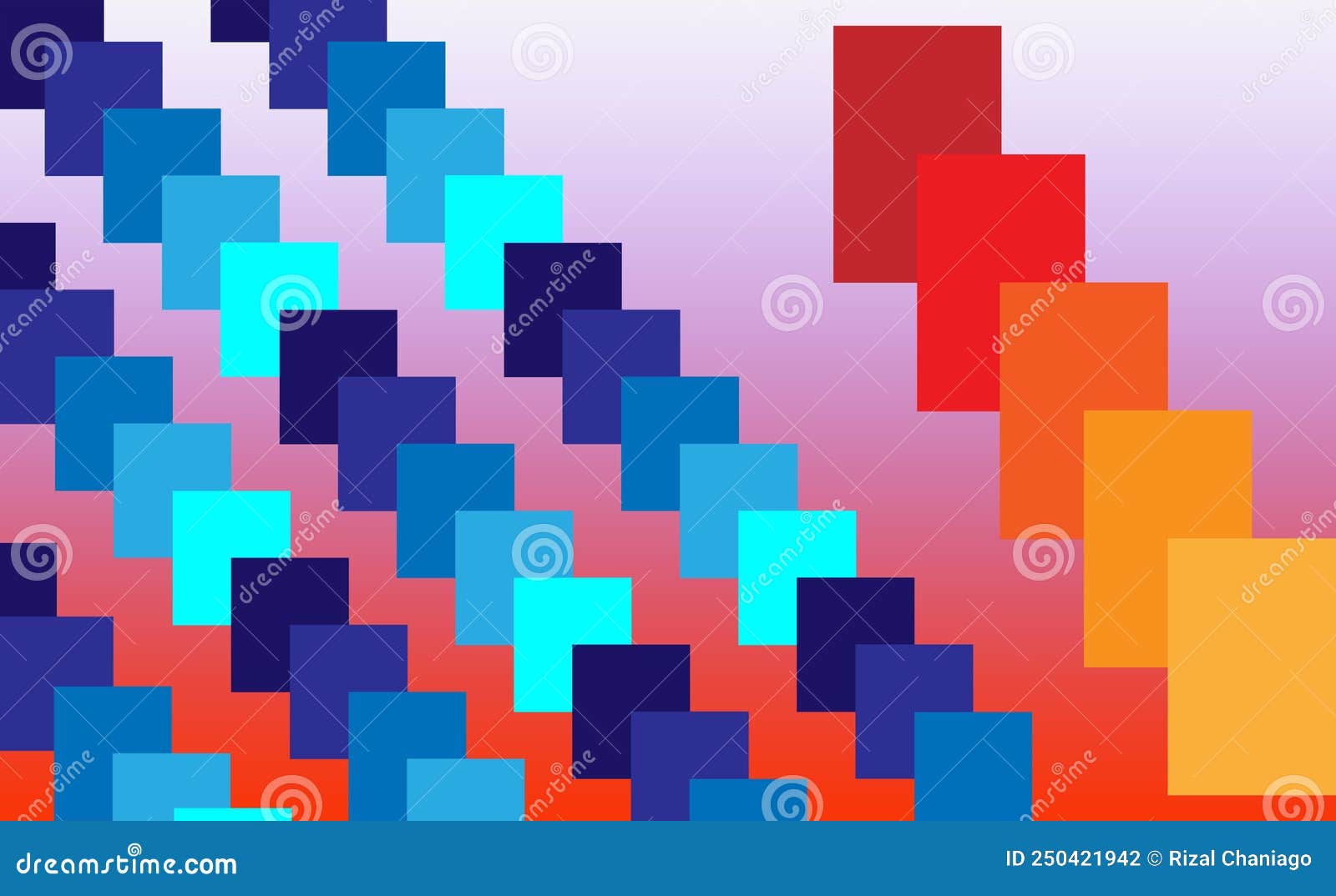 Diagonal Blue Gradient Boxes and Bigger Diagonal Red Gradient Boxes ...