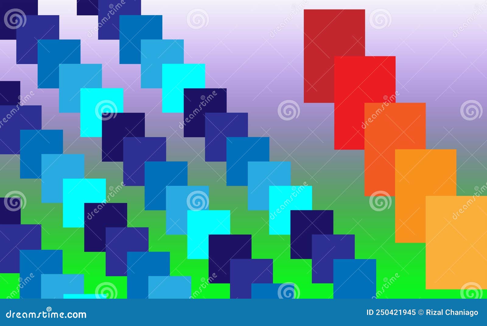 Diagonal Blue Gradient Boxes and Bigger Diagonal Red Gradient Boxes ...