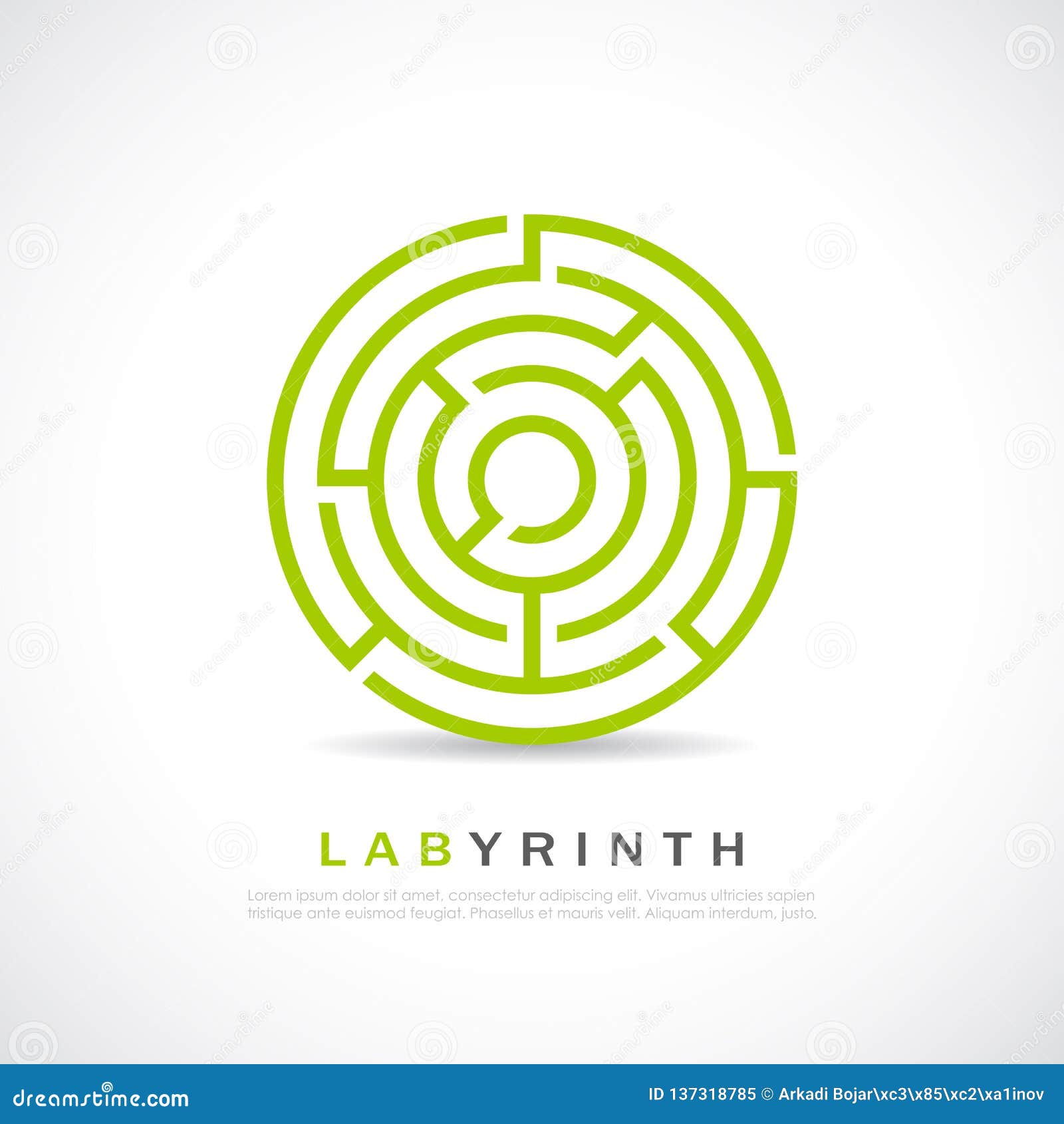 Labyrinth vector logo stock vector. Illustration of abstract - 137318785