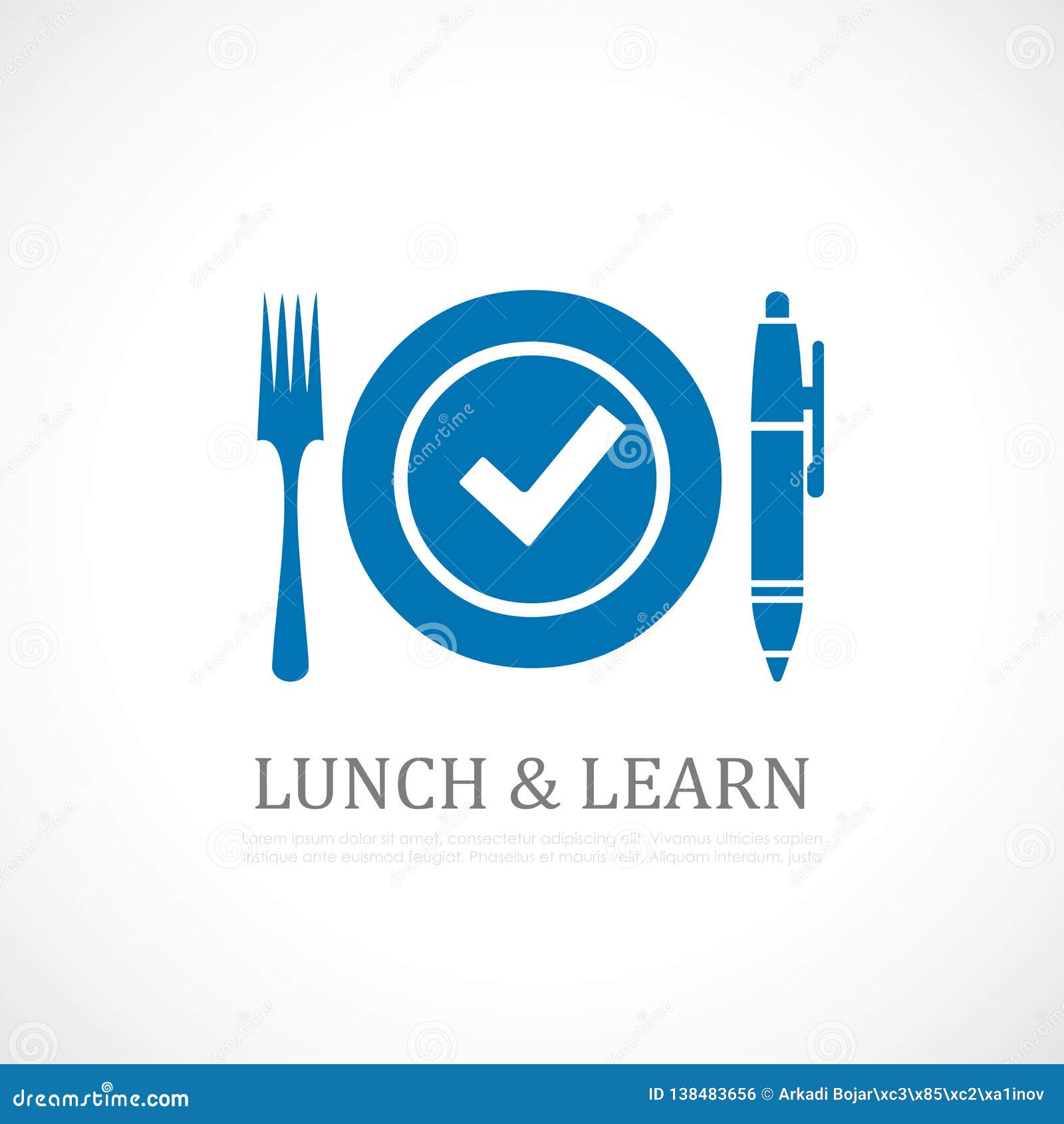Lunch and learn icon stock vector. Illustration of flat - 138483656
