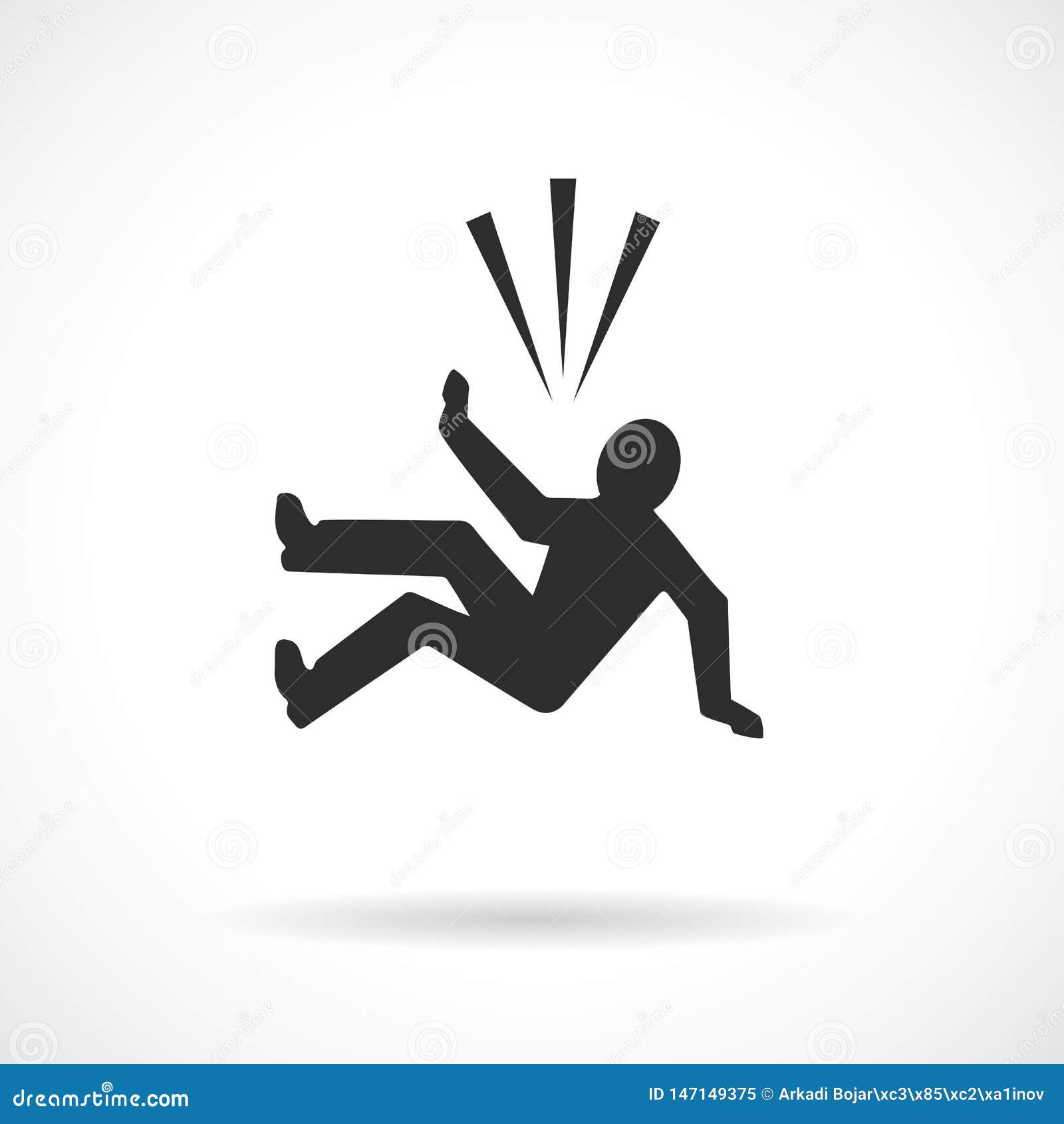Stumbling Man Icon On White Background. Watch Your Step Sign. Tripping ...