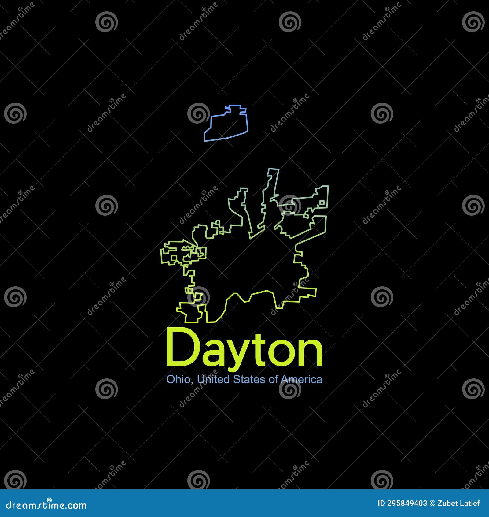 Dayton, Ohio Architecture Line Skyline Illustration. Linear Vector ...