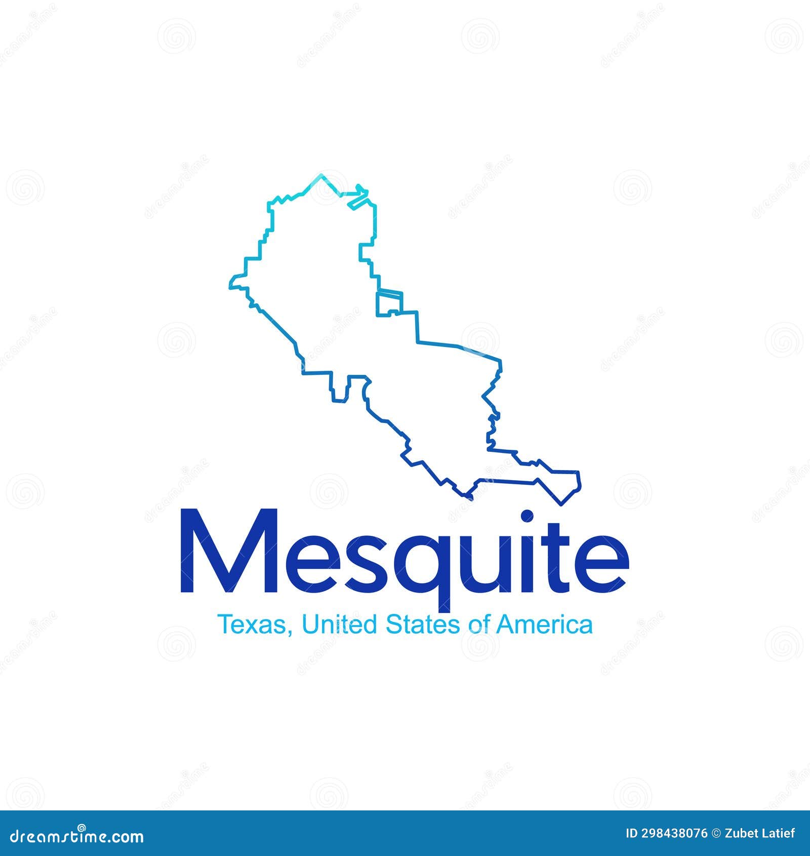 Map of Mesquite Texas City Line Modern Stock Vector - Illustration of ...