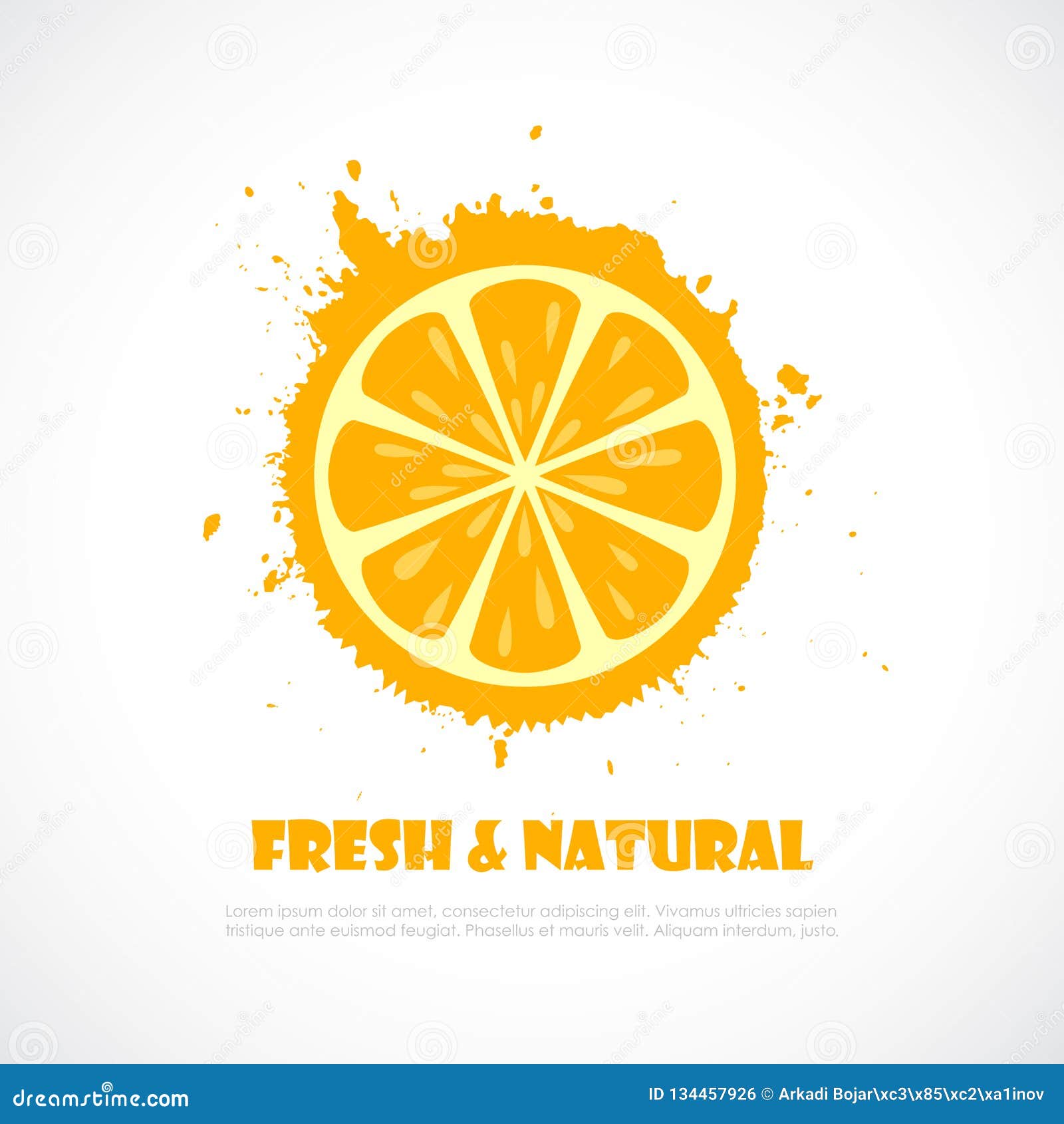 Natural Orange Juice Splash Logo Stock Vector - Illustration of flyer ...