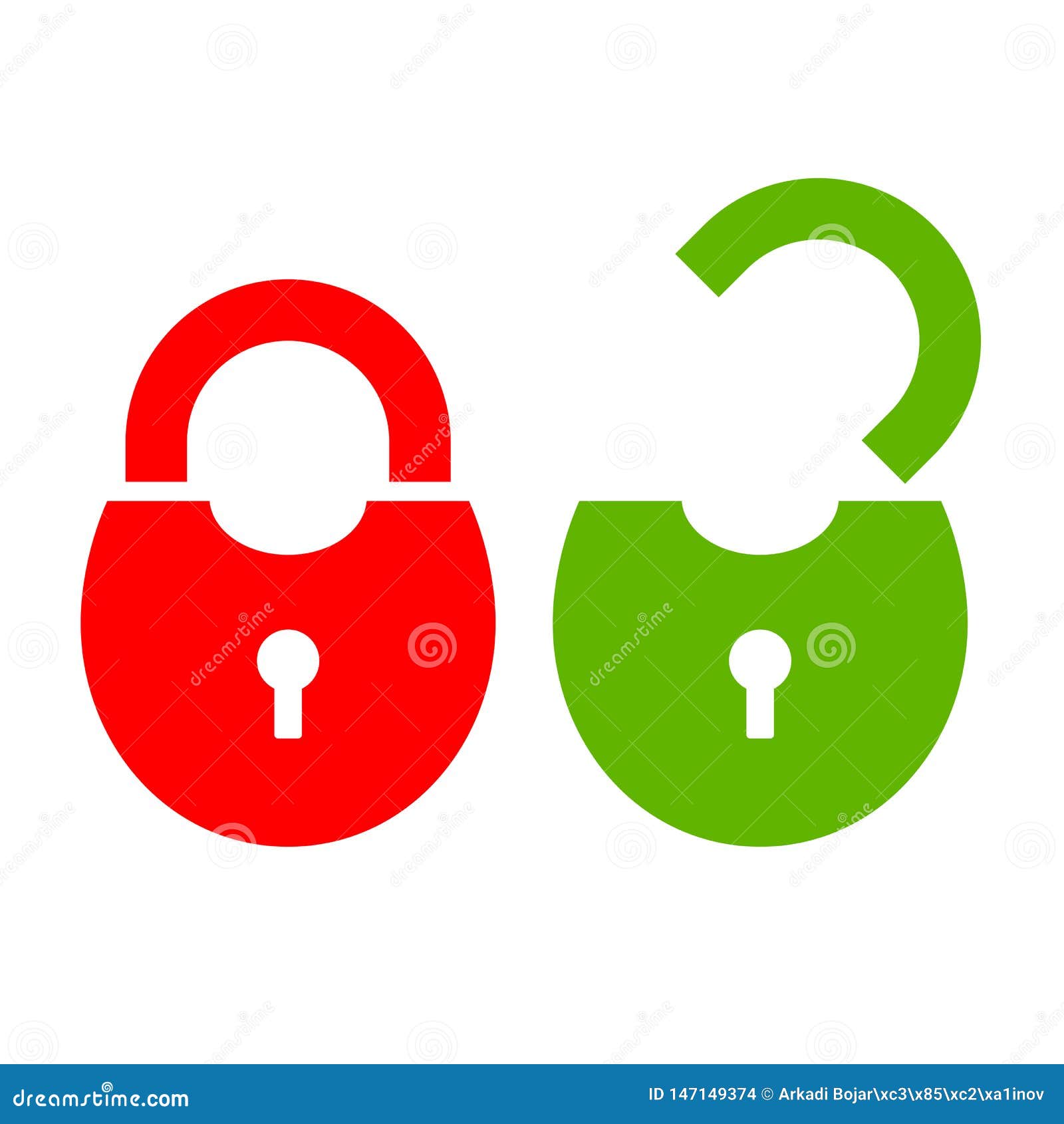 Open and Closed Padlock Icon Stock Vector - Illustration of logo ...