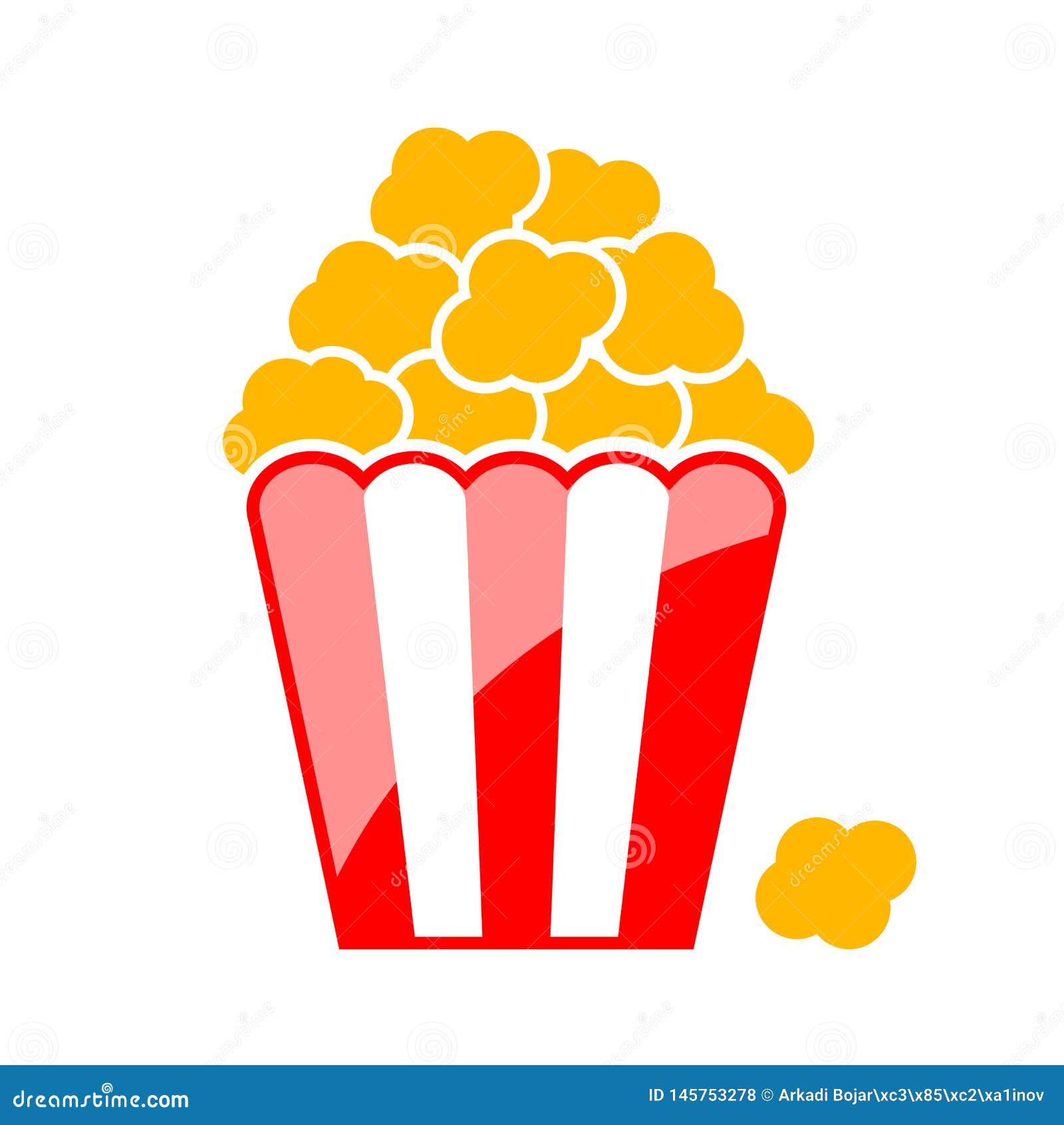 Popcorn vector icon stock vector. Illustration of entertainment - 145753278