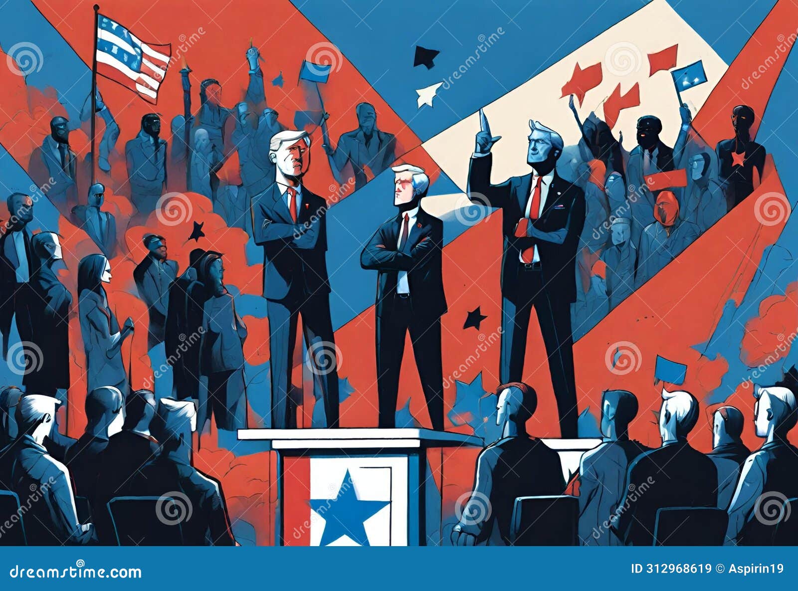 Gradient Politician Podium Debate Stock Illustration - Illustration of ...
