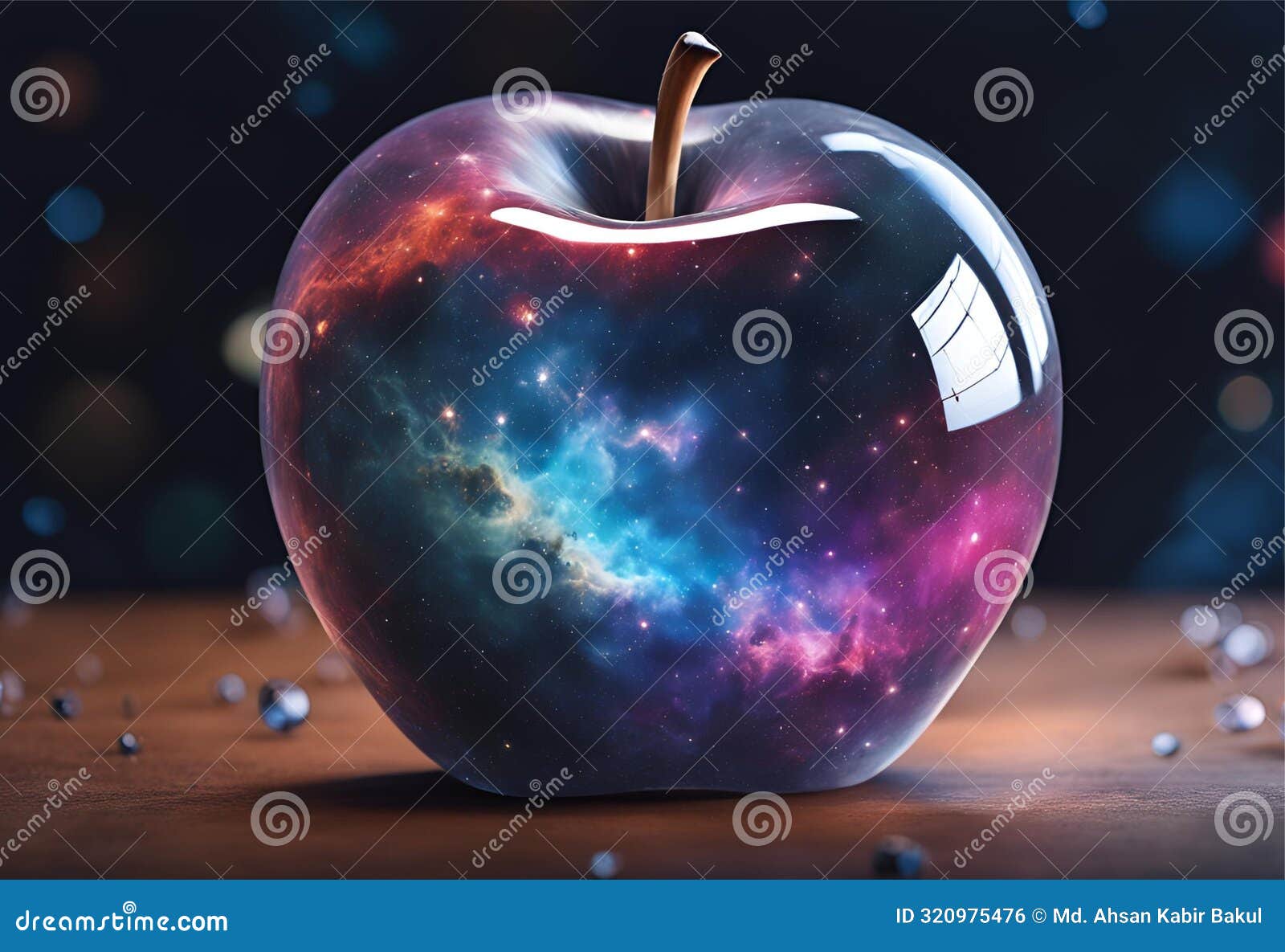 Orbiting Crispness: Cosmic Apple Adventure Stock Photo - Image of ...