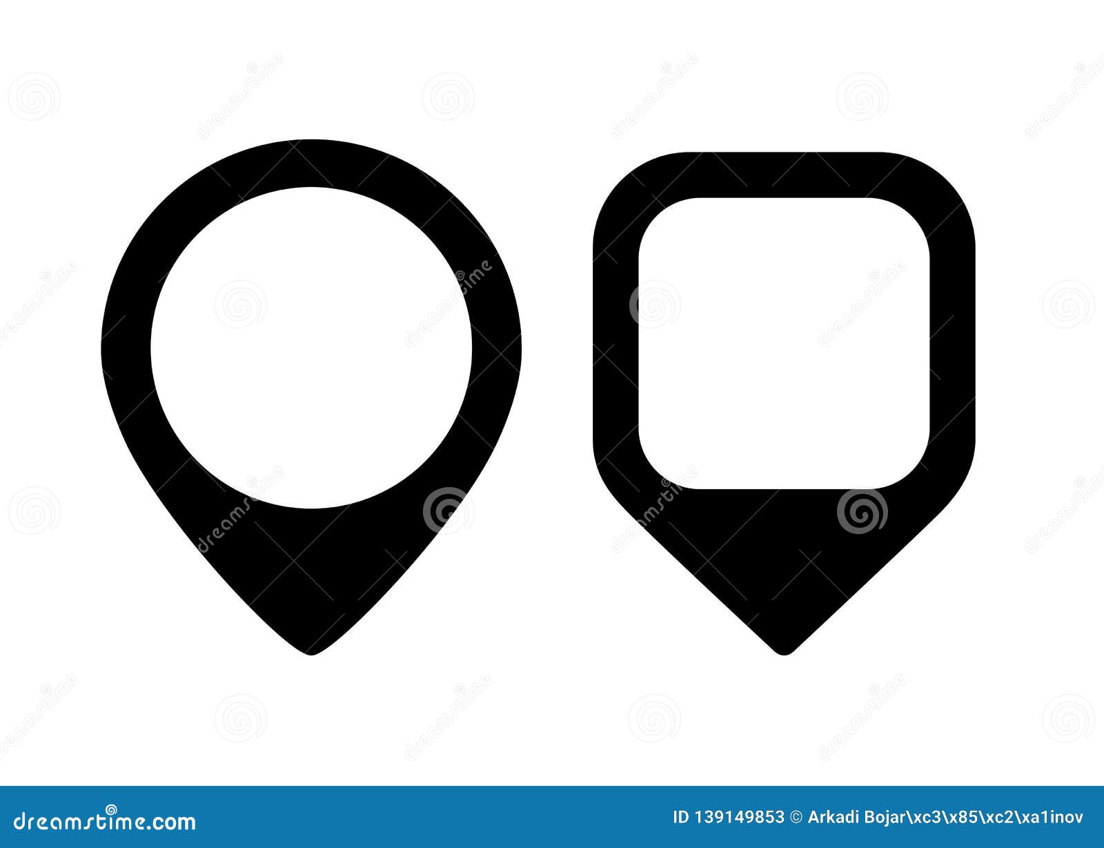 Map location pin markers stock vector. Illustration of indicator ...