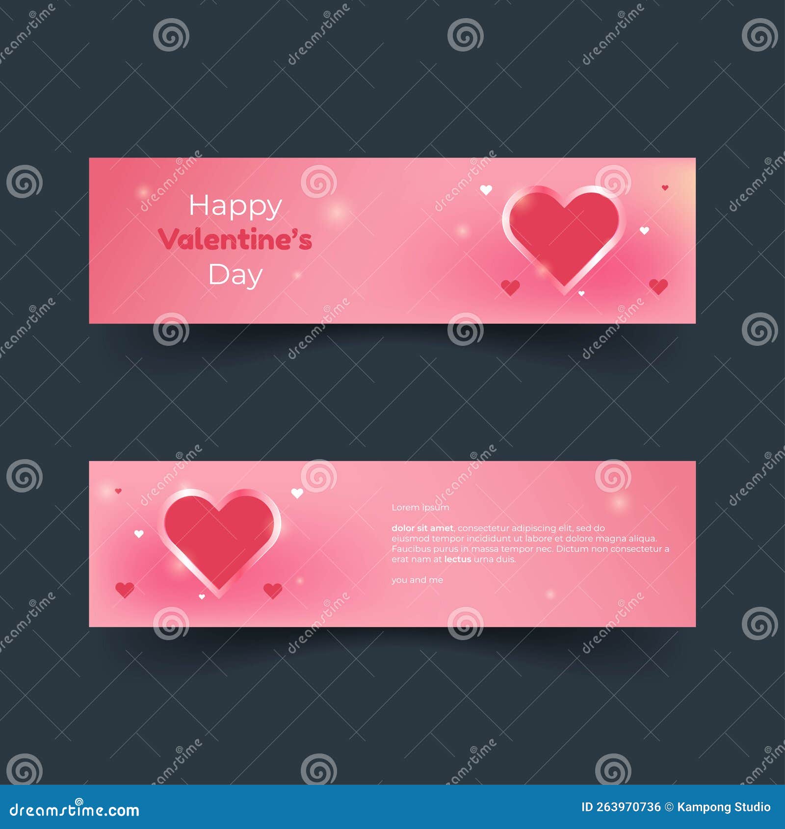 Banner Design Set with Valentine S Day Celebration Stock Vector ...