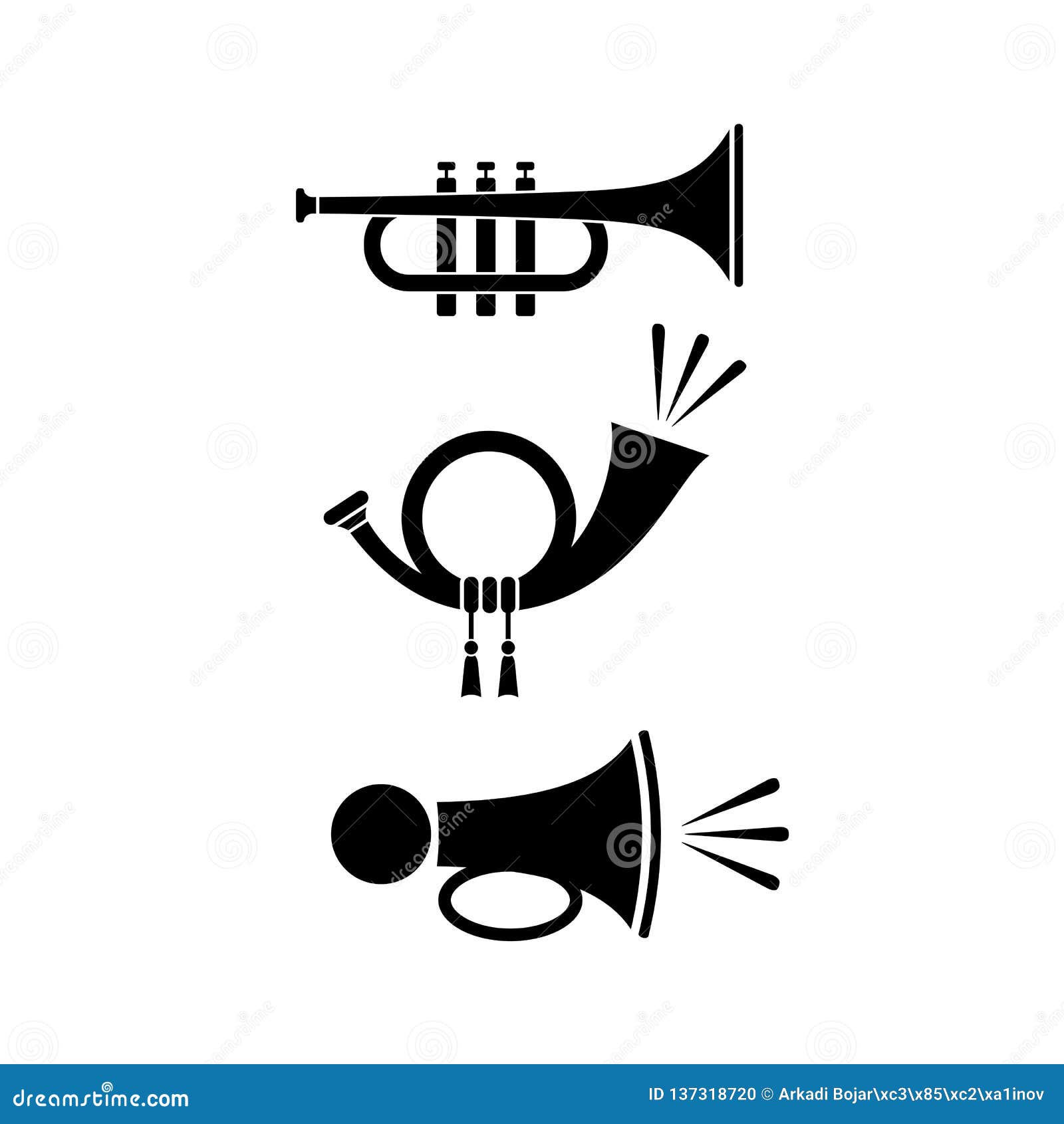 Sound horn icon stock vector. Illustration of hunt, honk - 137318720