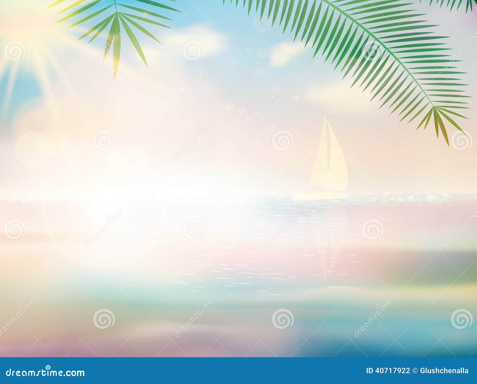Untouched Tropical Beach Design Template. Stock Vector - Illustration ...