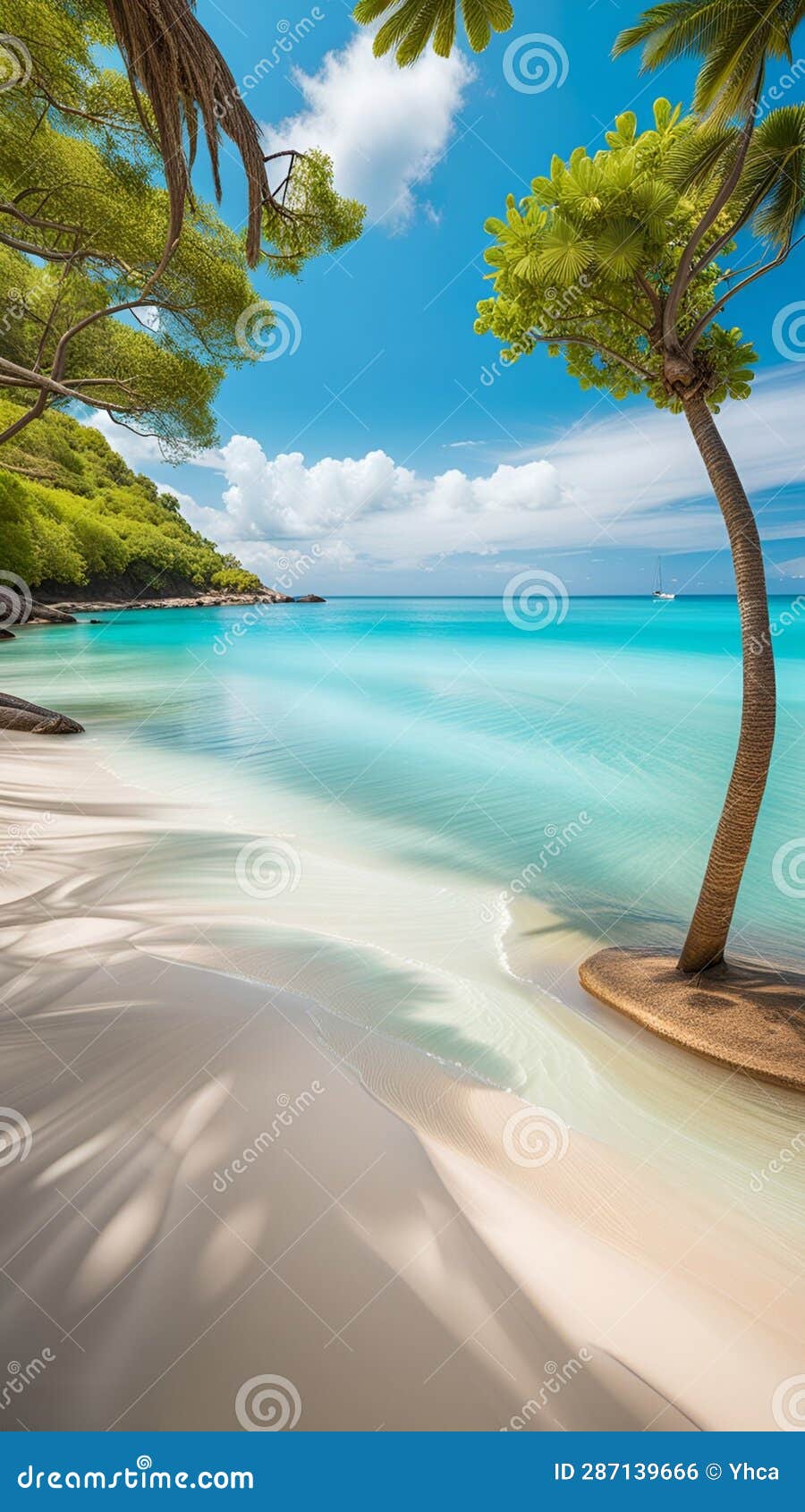 Untouched Tropical Island Beach with Turquoise Waters Stock ...