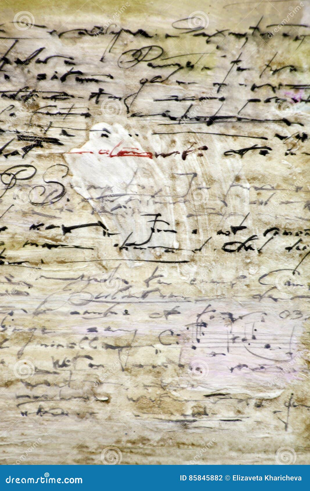 Untranslatable Writing on Ancient Parchment Stock Photo - Image of ...