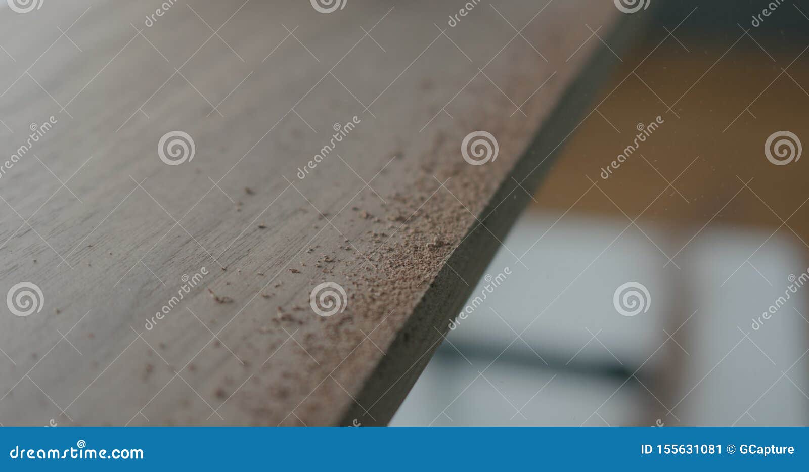 Untreated Walnut Board Closeup in Workshop Stock Image - Image of ...