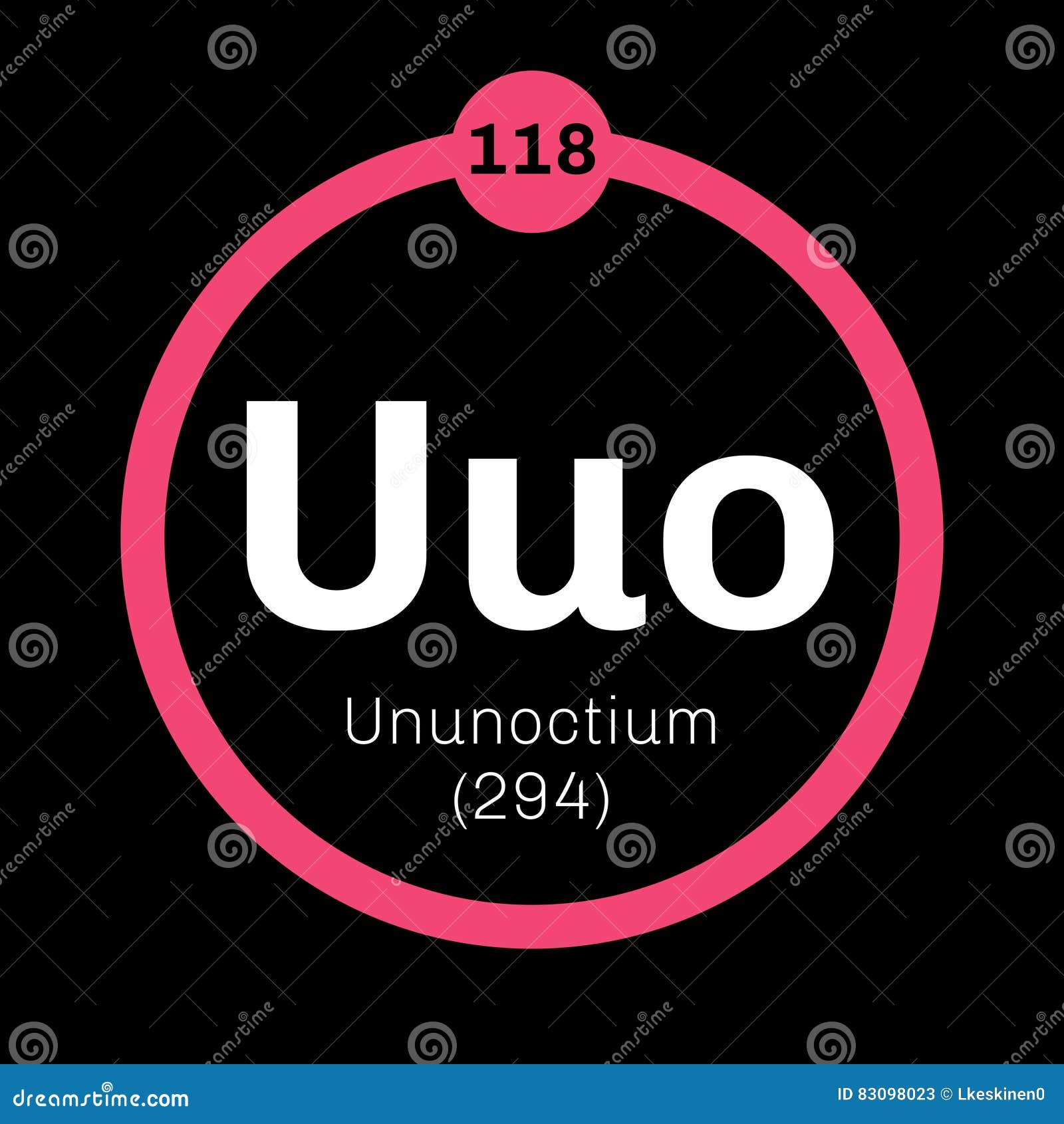 Ununoctium Chemical Element Stock Vector - Illustration of mendeleev ...