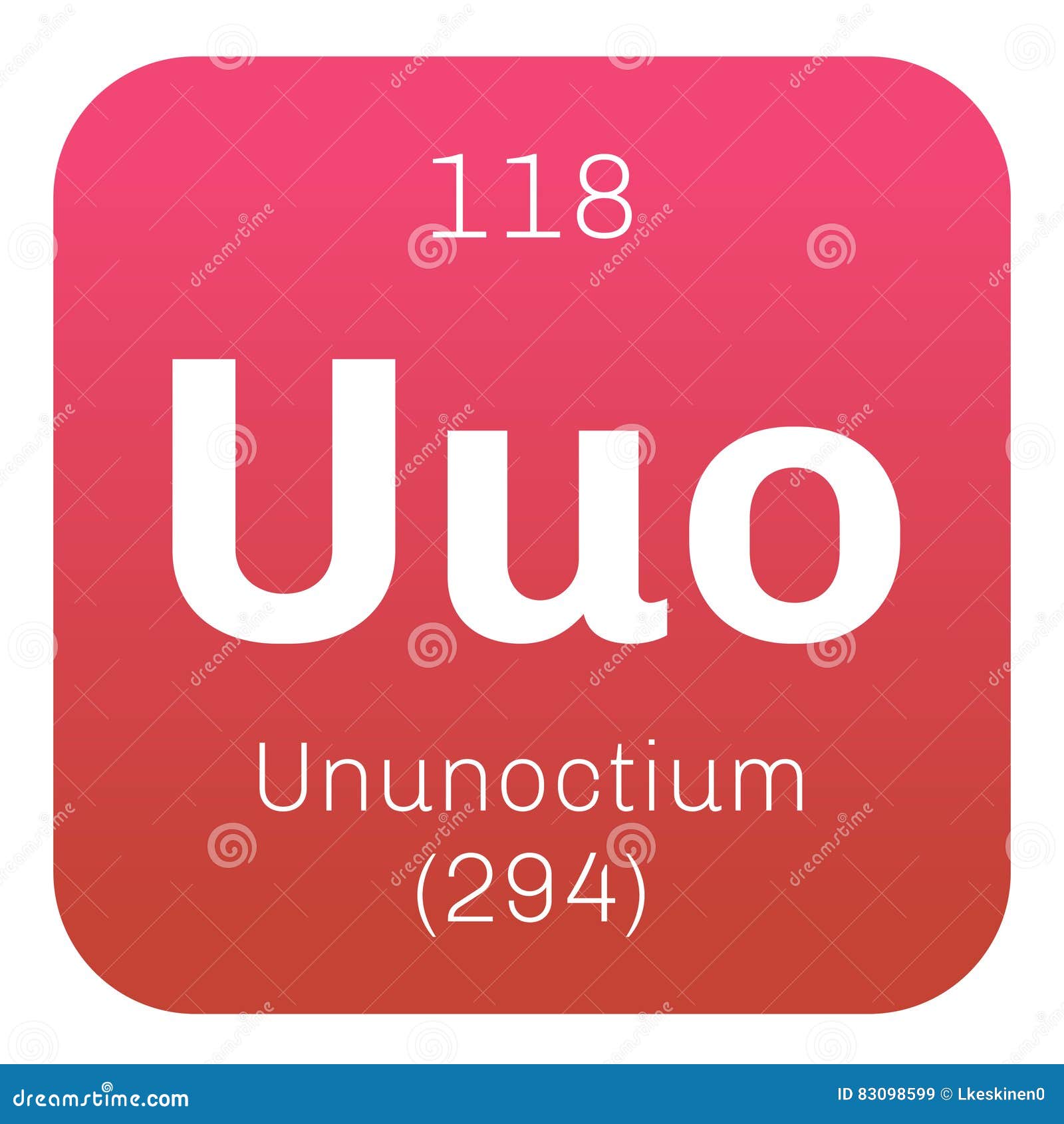 Ununoctium Chemical 118 Element Of Periodic Table. Molecule And ...