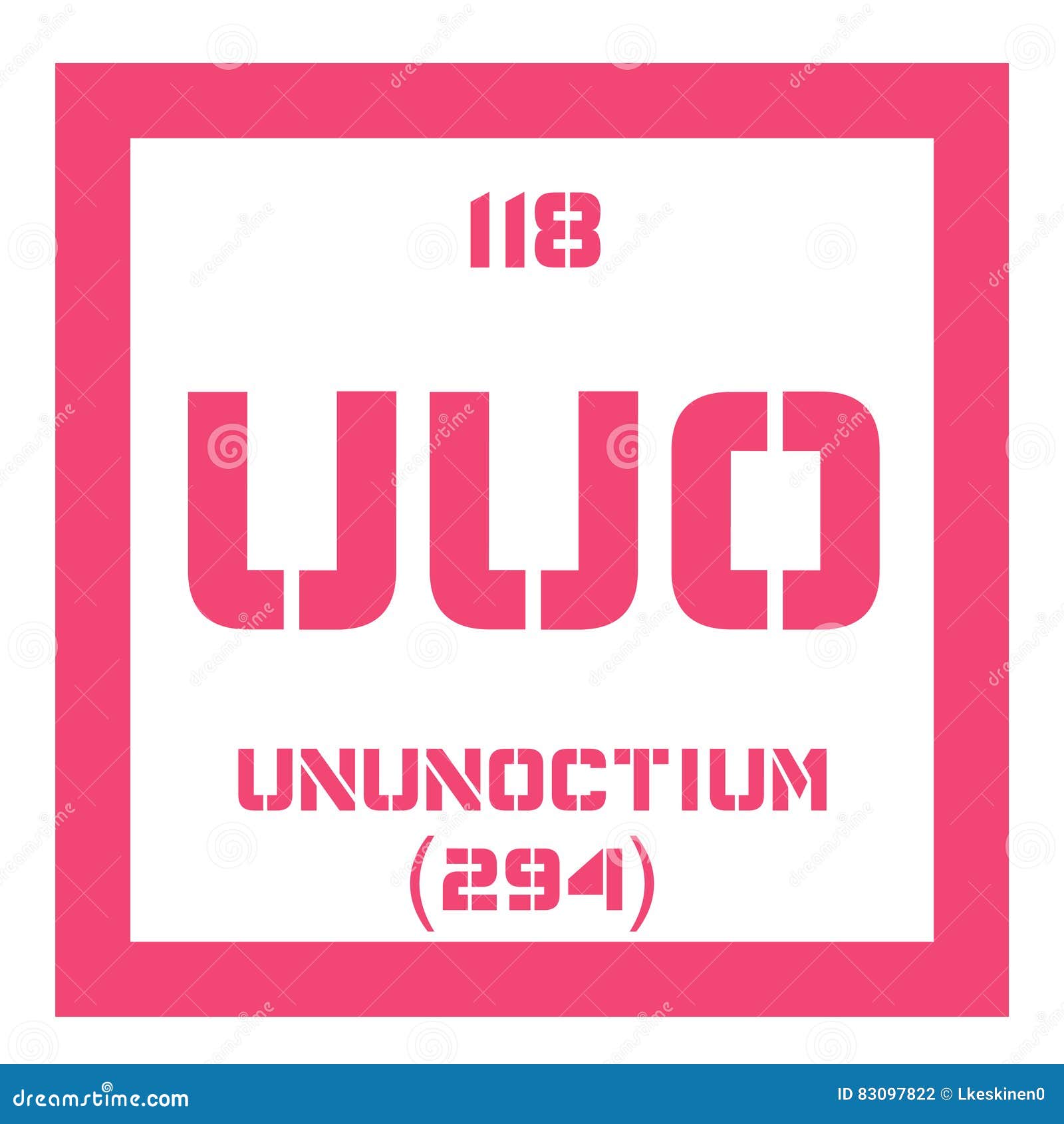 Ununoctium Chemisch Element Vector Illustratie - Illustration of ...