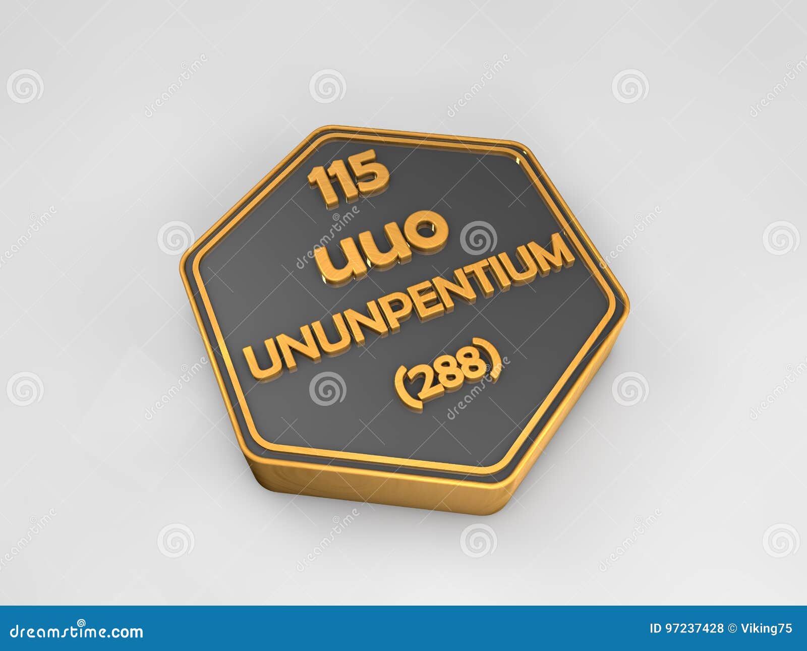 Ununpentium - Uuo - Chemical Element Periodic Table Hexagonal Shape ...