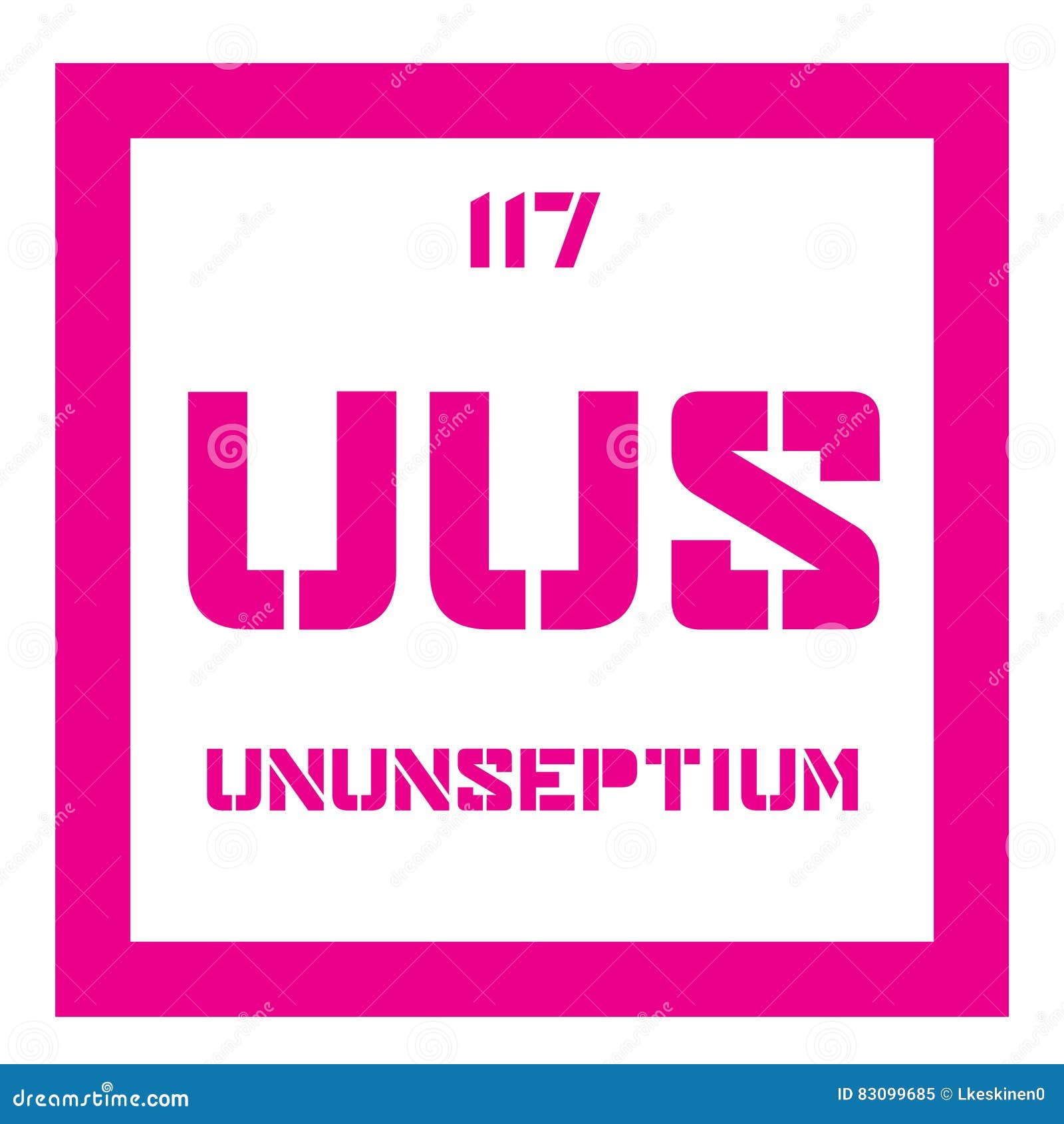 Ununseptium Chemical Element Stock Vector - Illustration of science ...