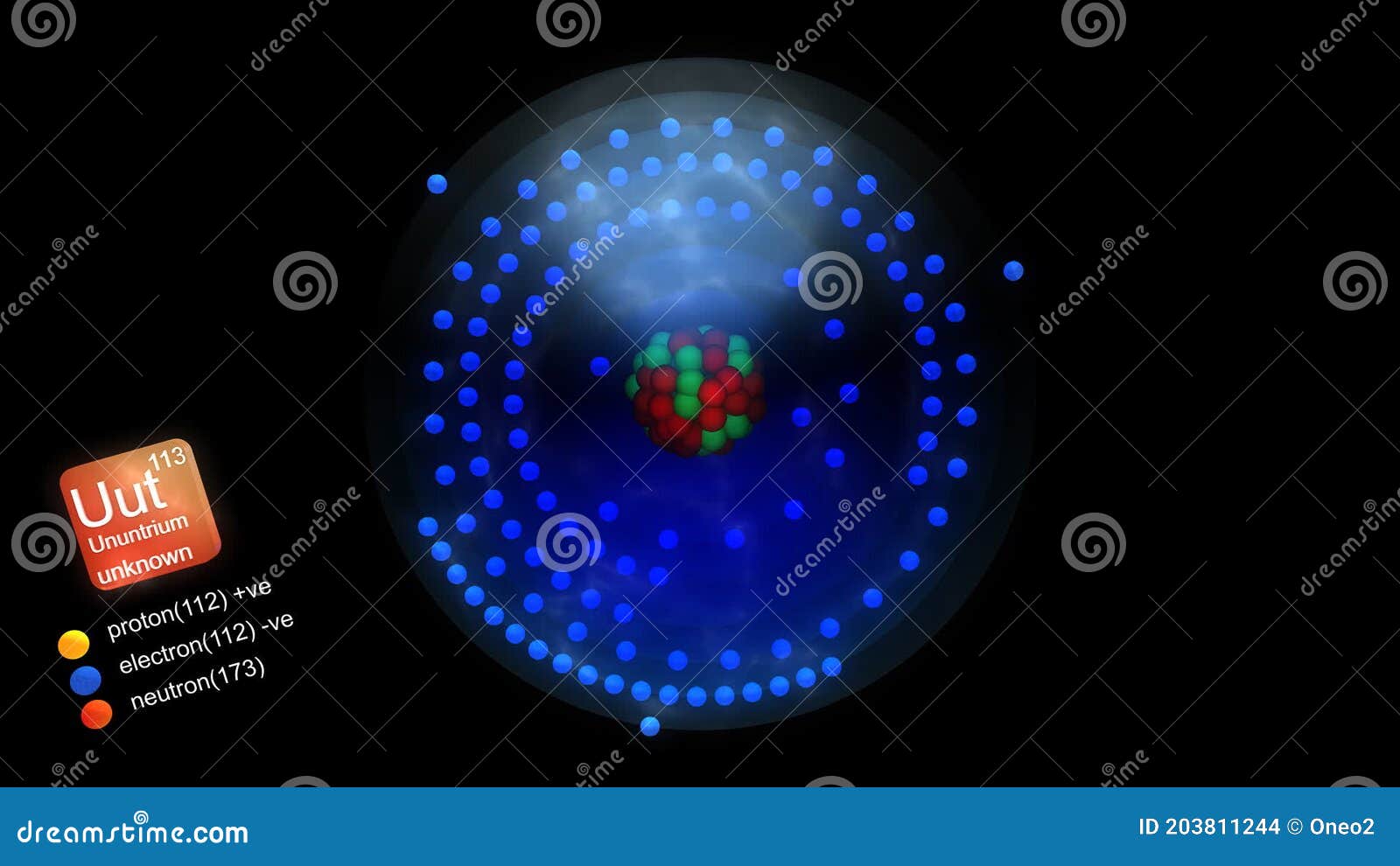 Ununtrium Atom, with Element`s Symbol Stock Footage - Video of elements ...