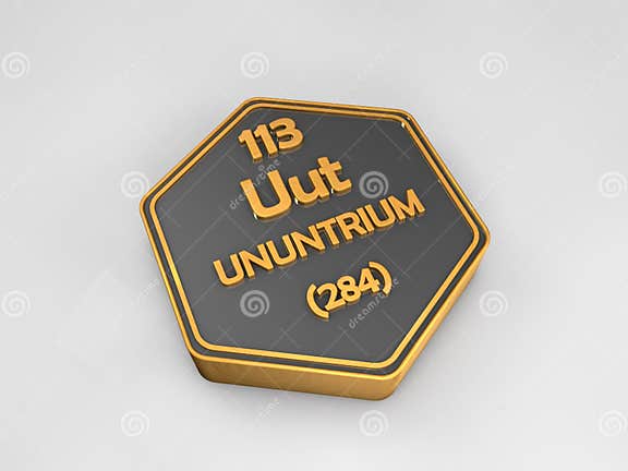 Ununtrium - Uut - Chemical Element Periodic Table Hexagonal Shape Stock ...