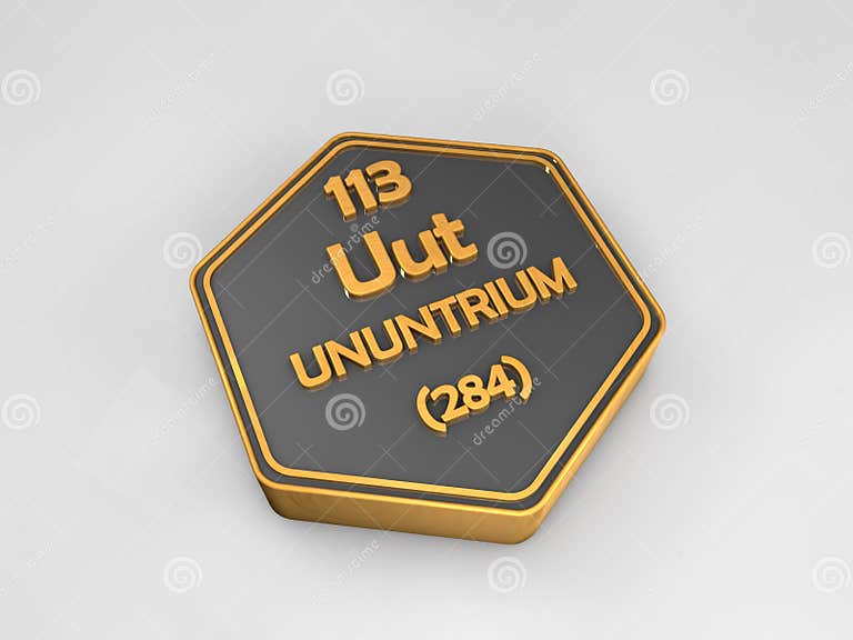 Ununtrium - Uut - Chemical Element Periodic Table Hexagonal Shape Stock ...