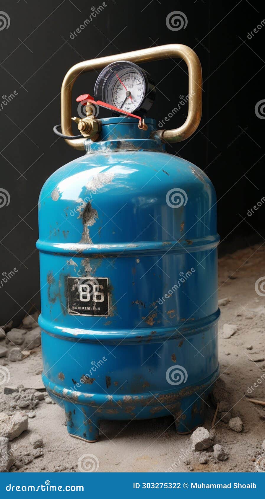 Unused Blue LPG Cylinder in a State of Dormancy Stock Illustration ...