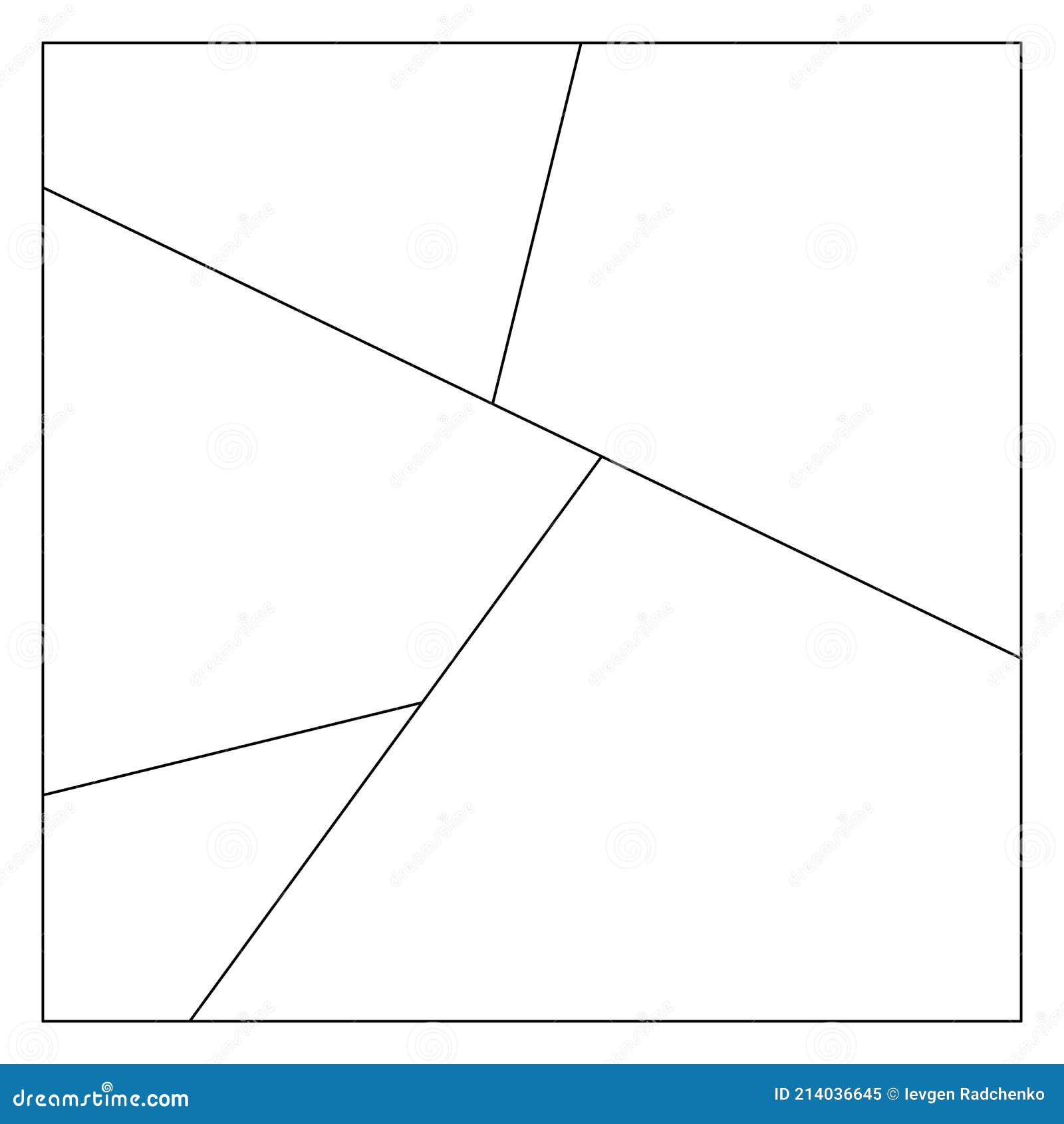 Unusual Abstract Blank Rectangle Jigsaw Puzzle. Simple Line Art Style ...