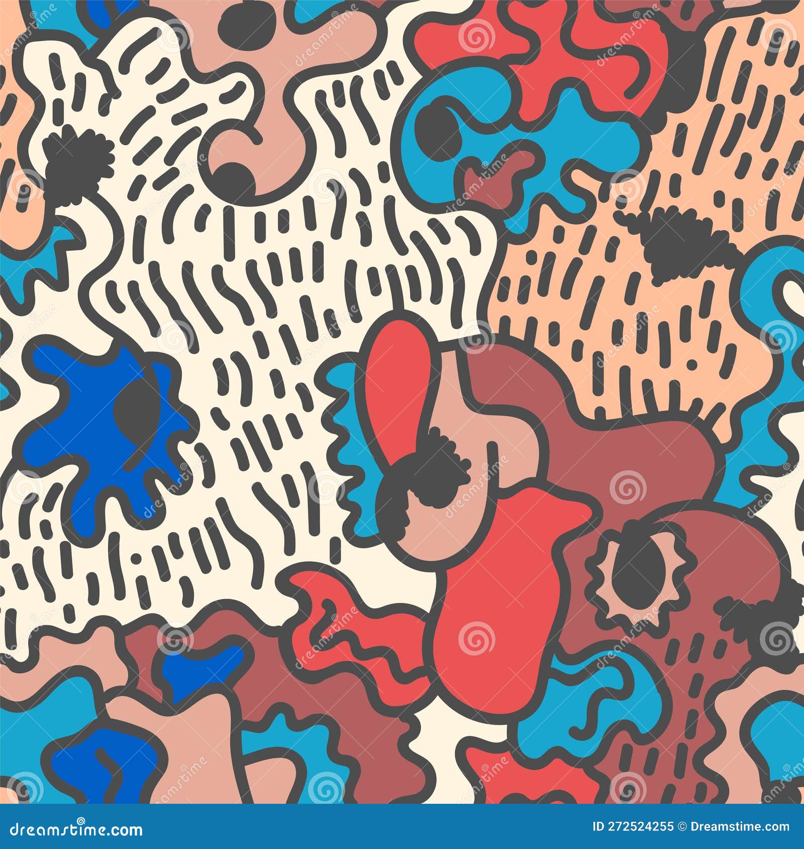 Unusual Abstract Seamless Artwork with Psychedelic Patterns Stock ...